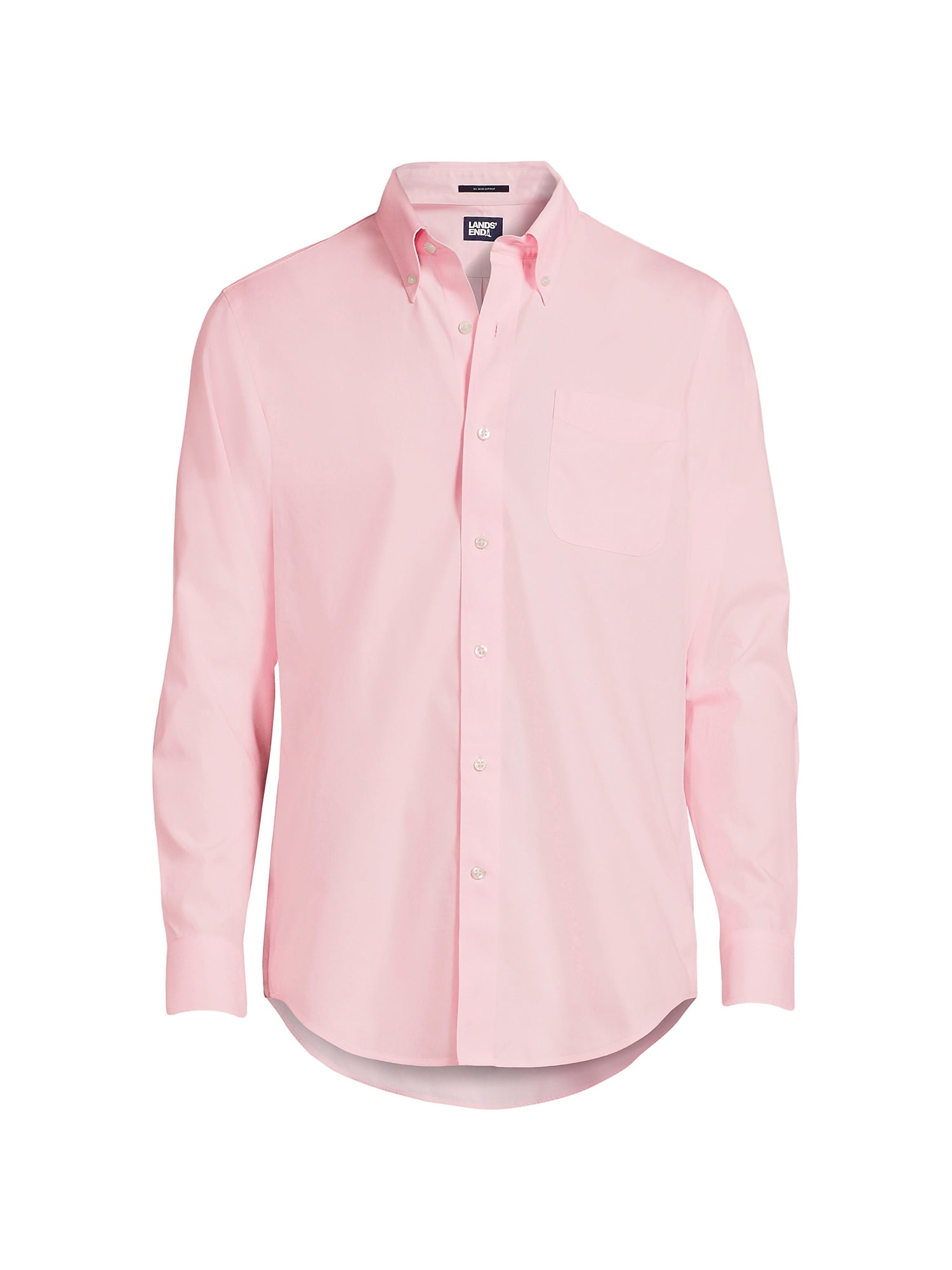 Lands' End Men's Traditional Fit Solid No Iron Supima Pinpoint ...