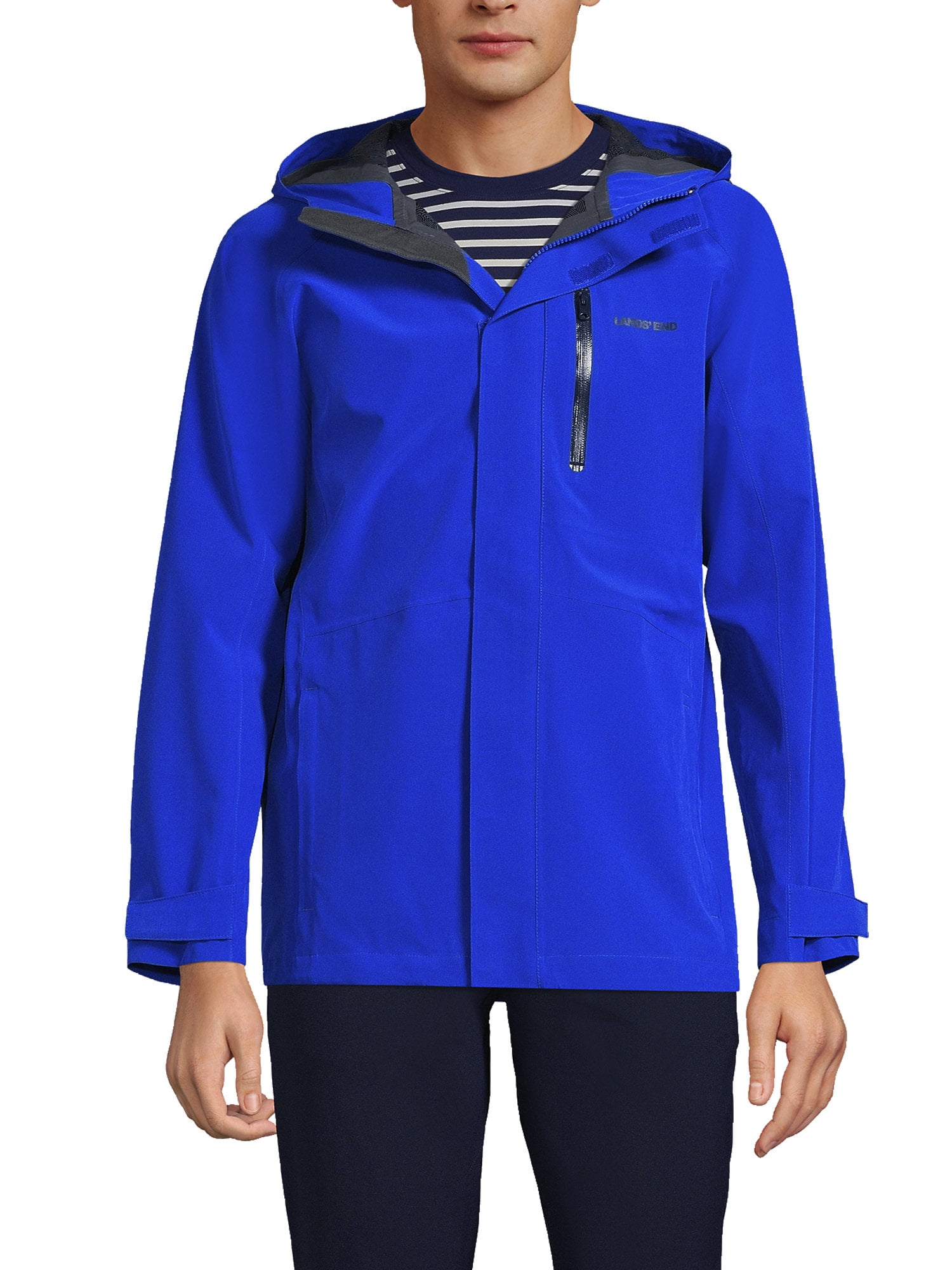 Lands' End Men's Waterproof Hooded Packable Rain Jacket - Walmart.com
