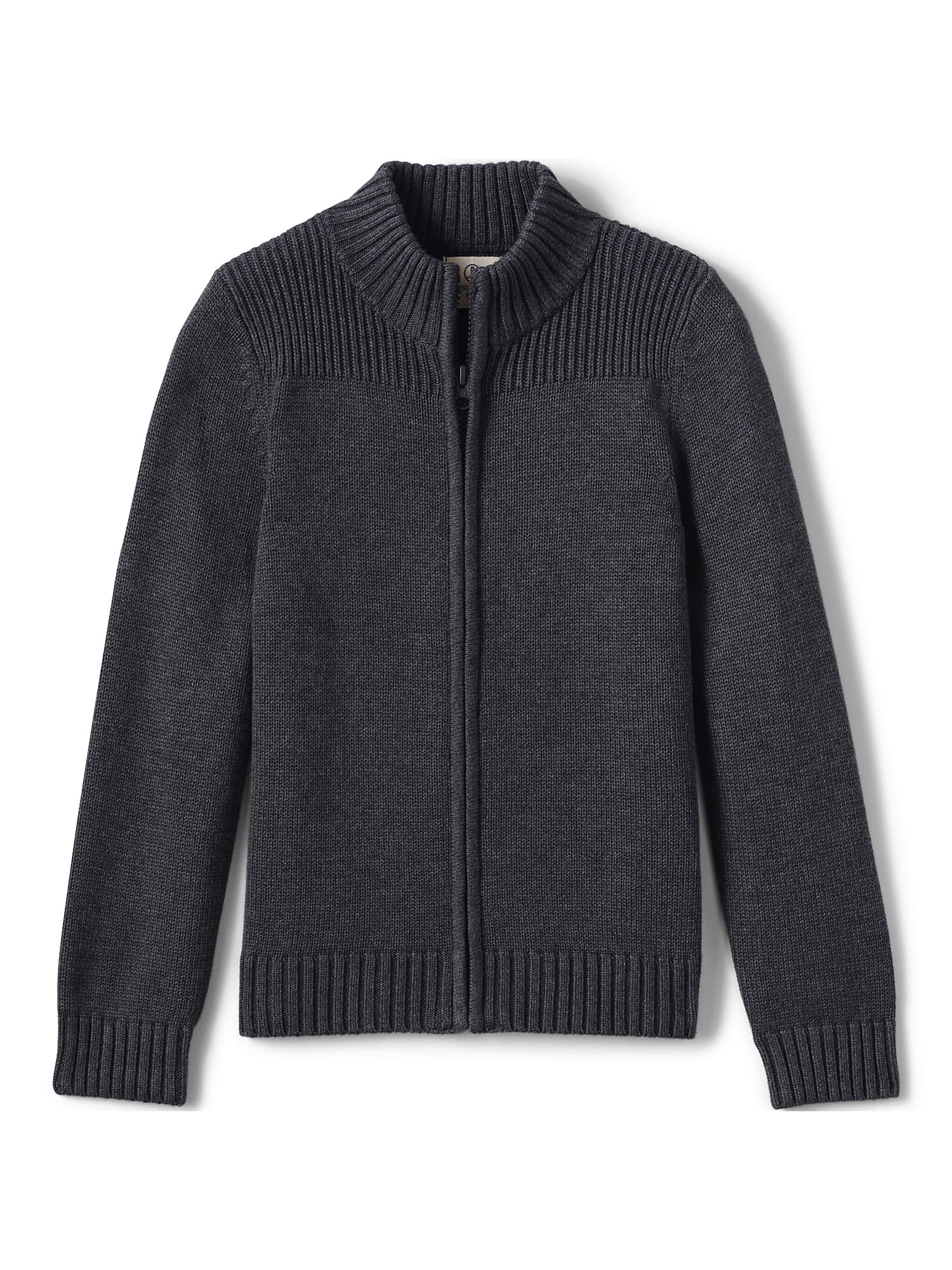 Lands' End School Uniform Boys Cotton Modal Zip Front Cardigan Sweater ...