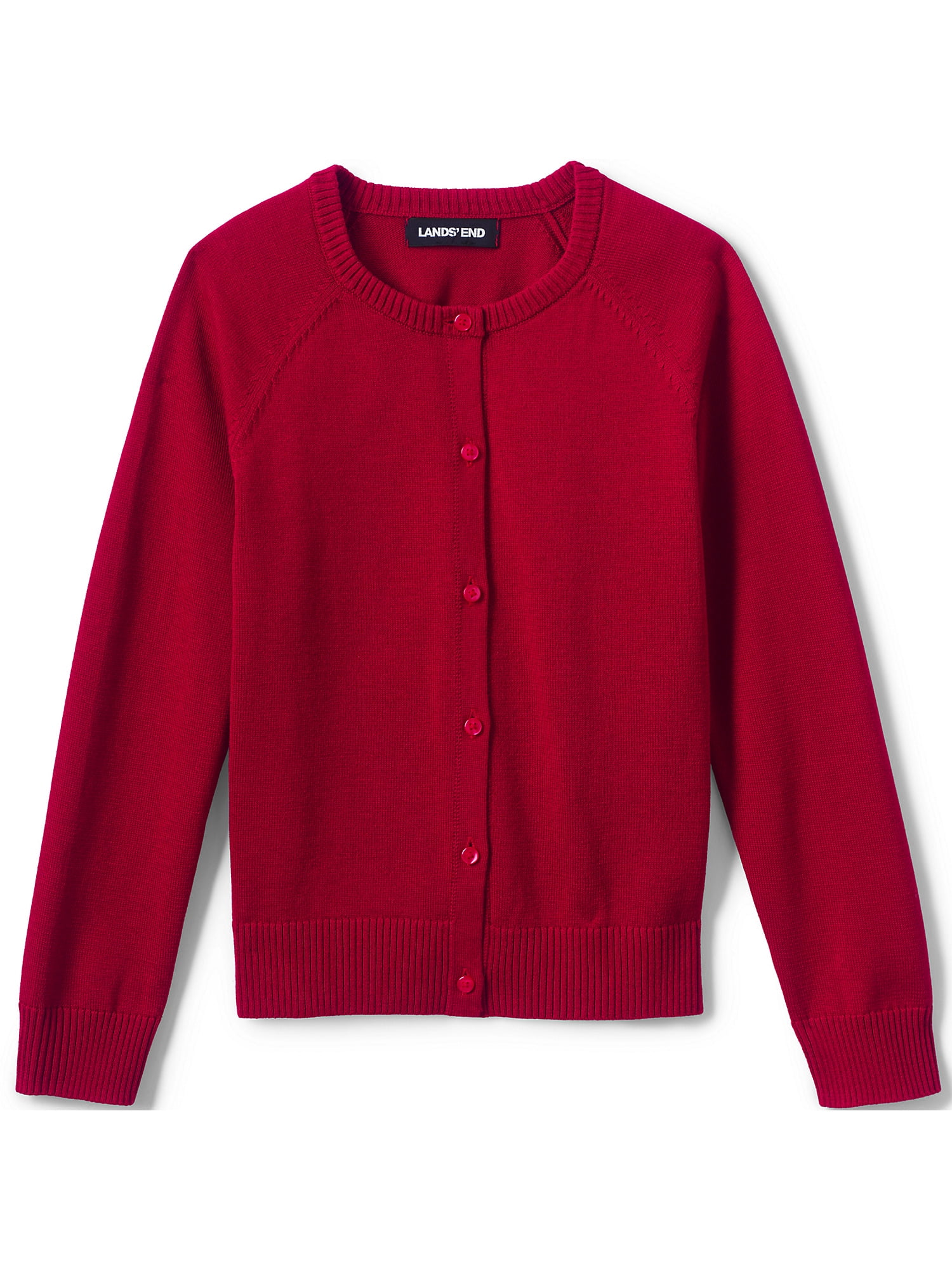 Girls 2-20 Lands' End School Uniform Cardigan Sweater Color: Red Size ...