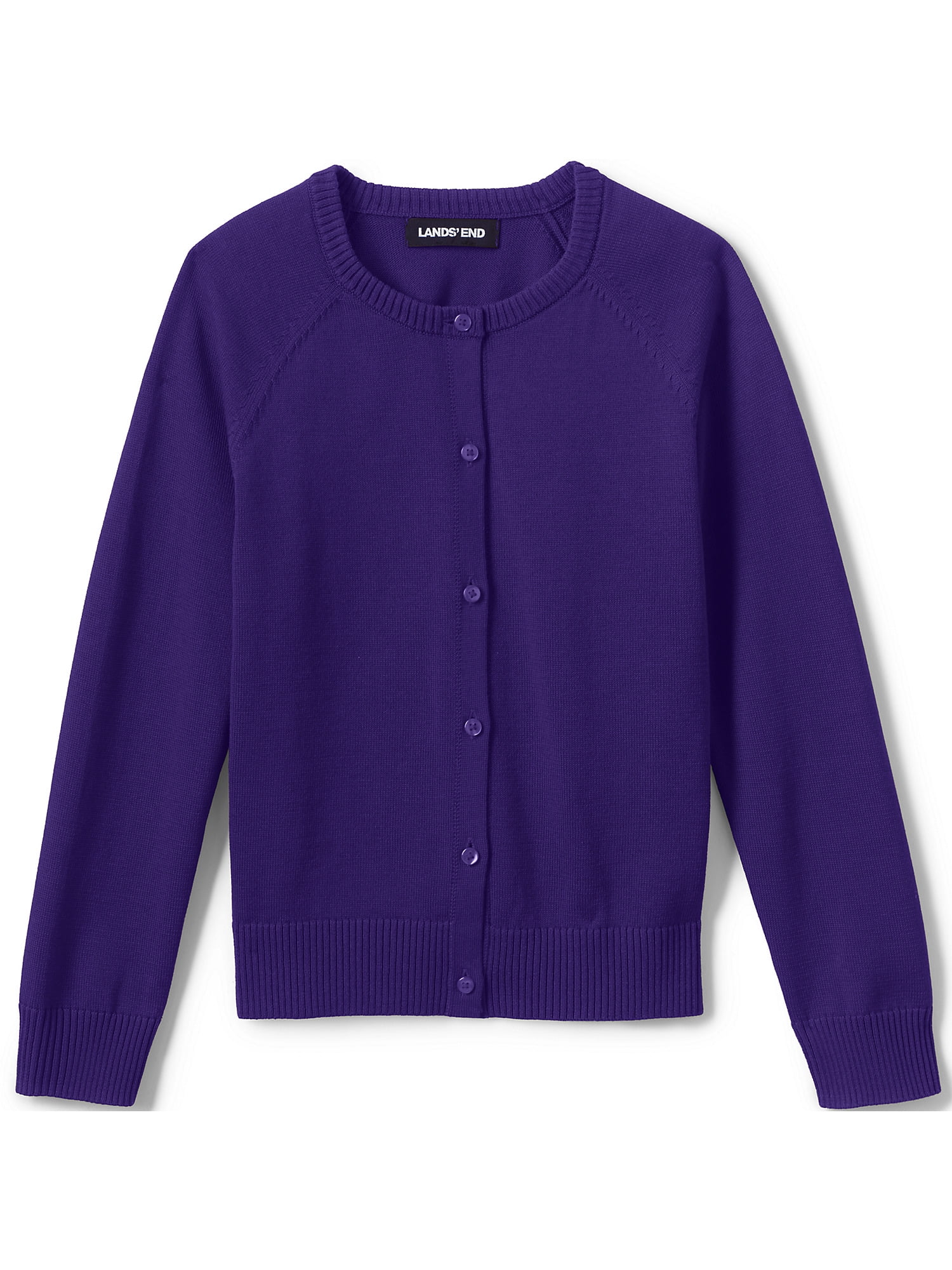 Lands' End School Uniform Girls Cotton Modal Cardigan Sweater - Walmart.com