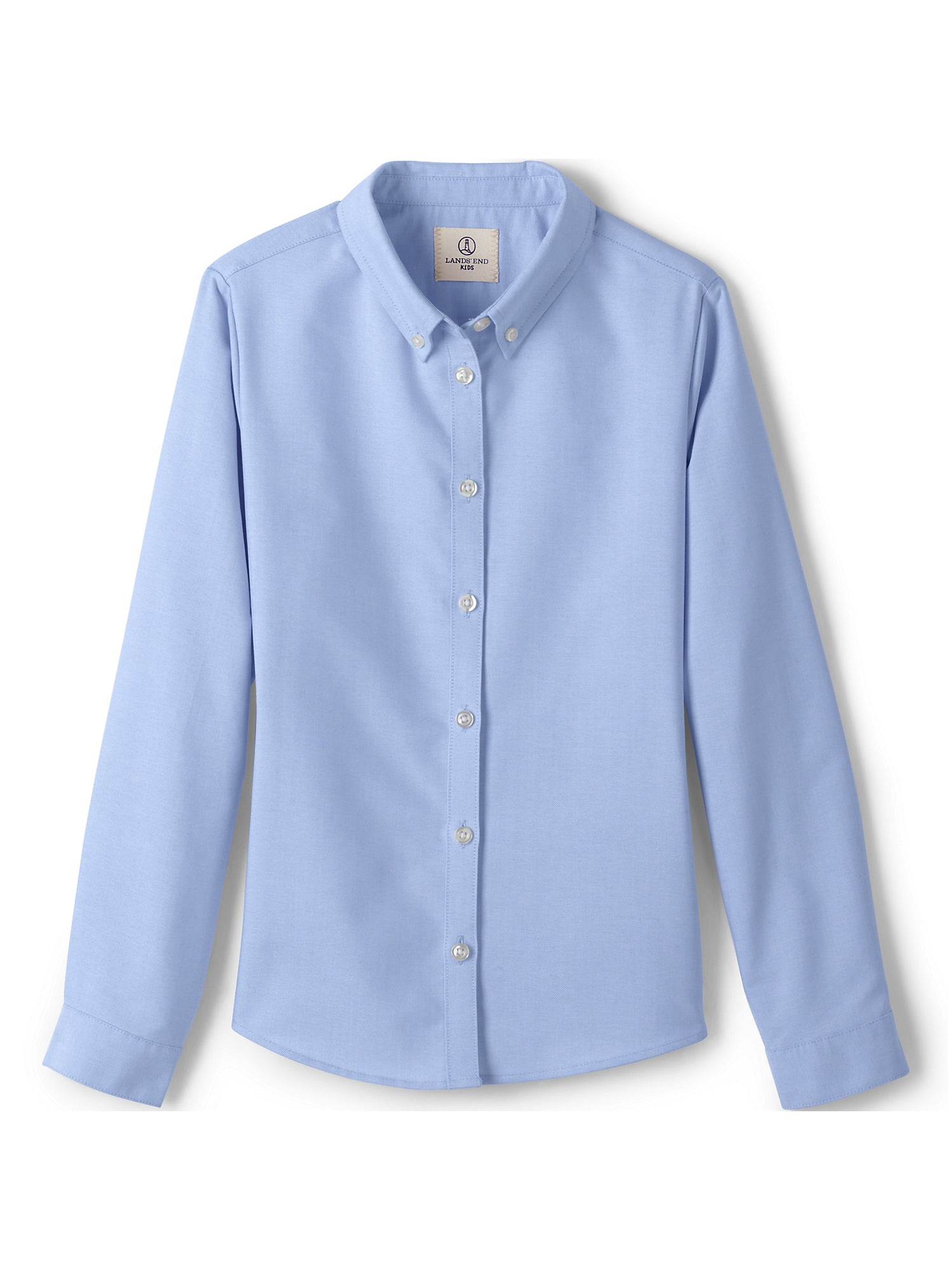 Lands' End School Uniform Girls Long Sleeve Oxford Dress Shirt ...