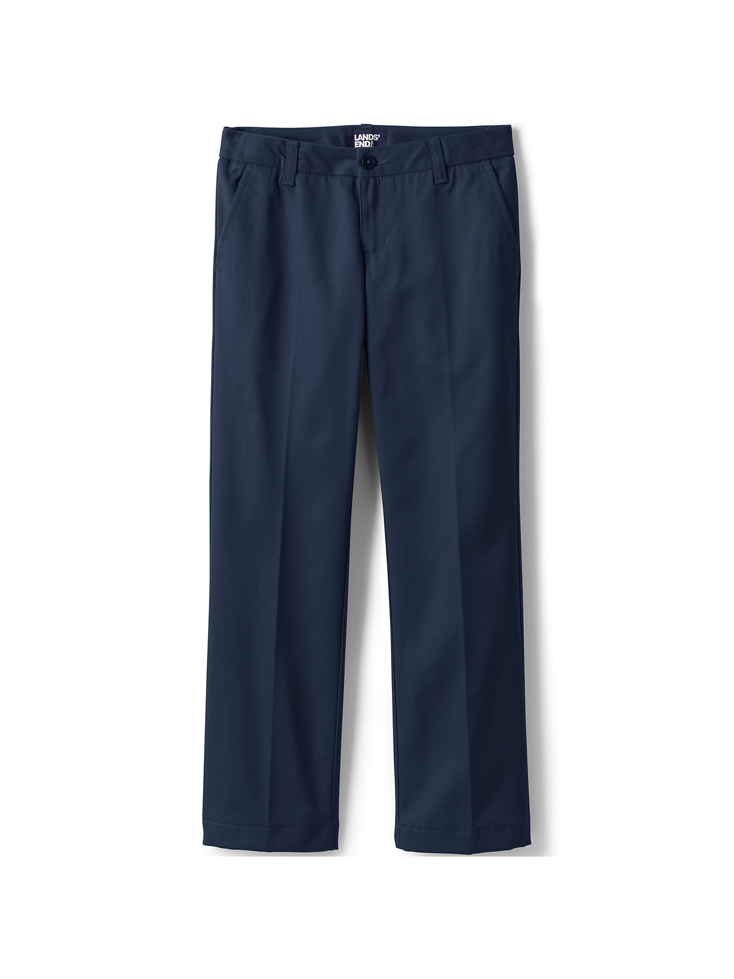Lands' End School Uniform Girls Plus Iron Knee Blend Plain Front Chino ...