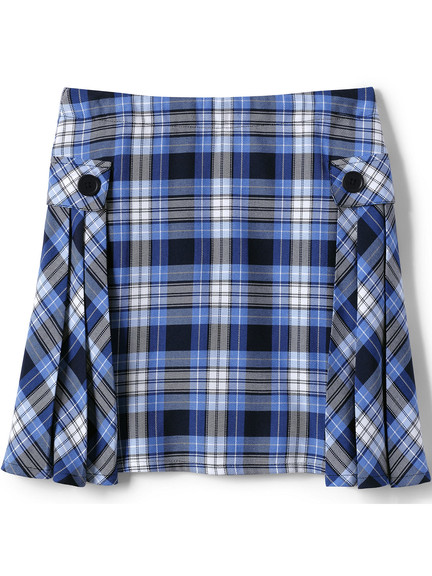 Lands' End Girls Plus Side Pleat Plaid Skort Above the Knee - Walmart.com