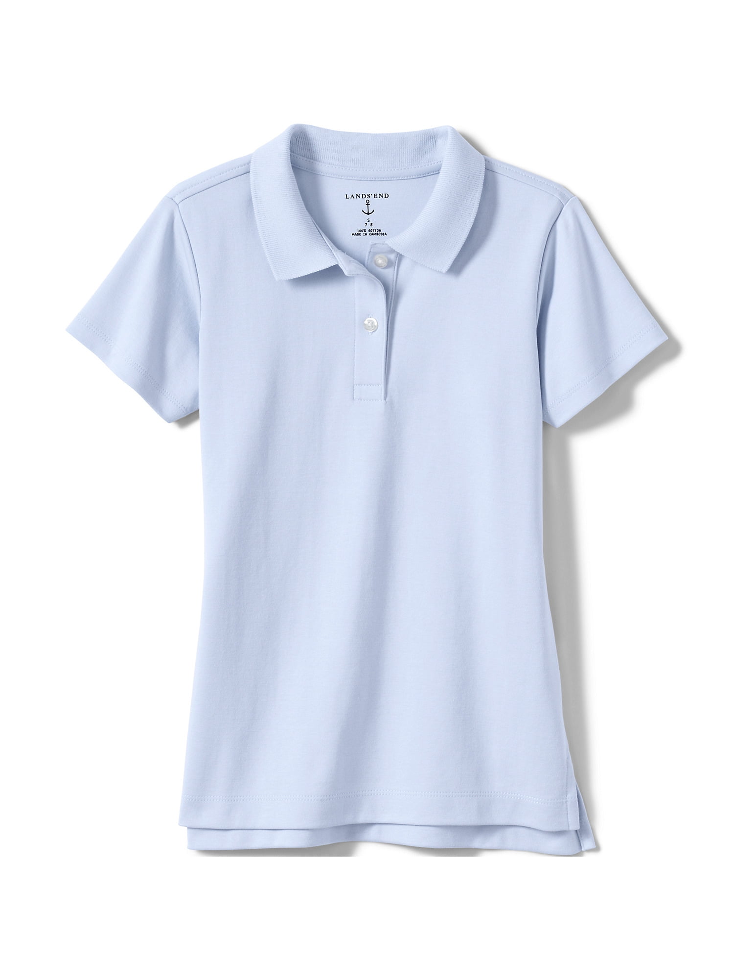 Lands' End School Uniform Girls Short Sleeve Feminine Fit Interlock ...