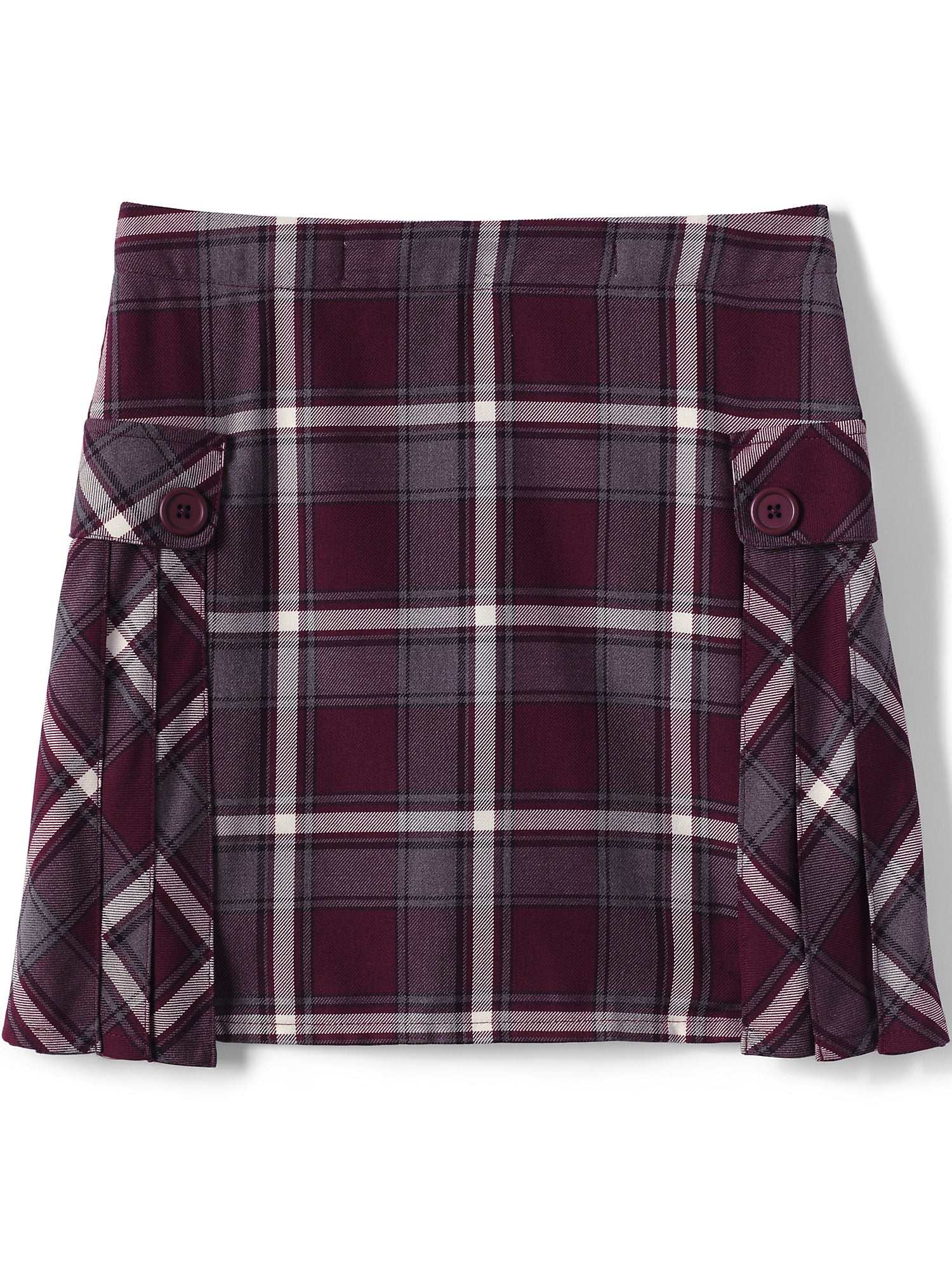 Lands' End School Uniform Girls Side Pleat Plaid Skort Above the Knee ...
