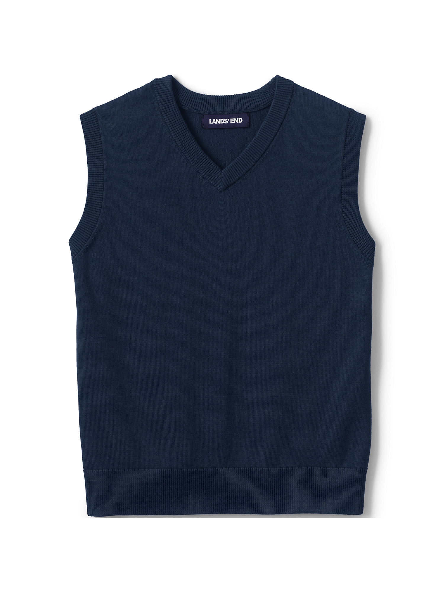Lands' End School Uniform Kids Cotton Modal Fine Gauge Sweater Vest ...