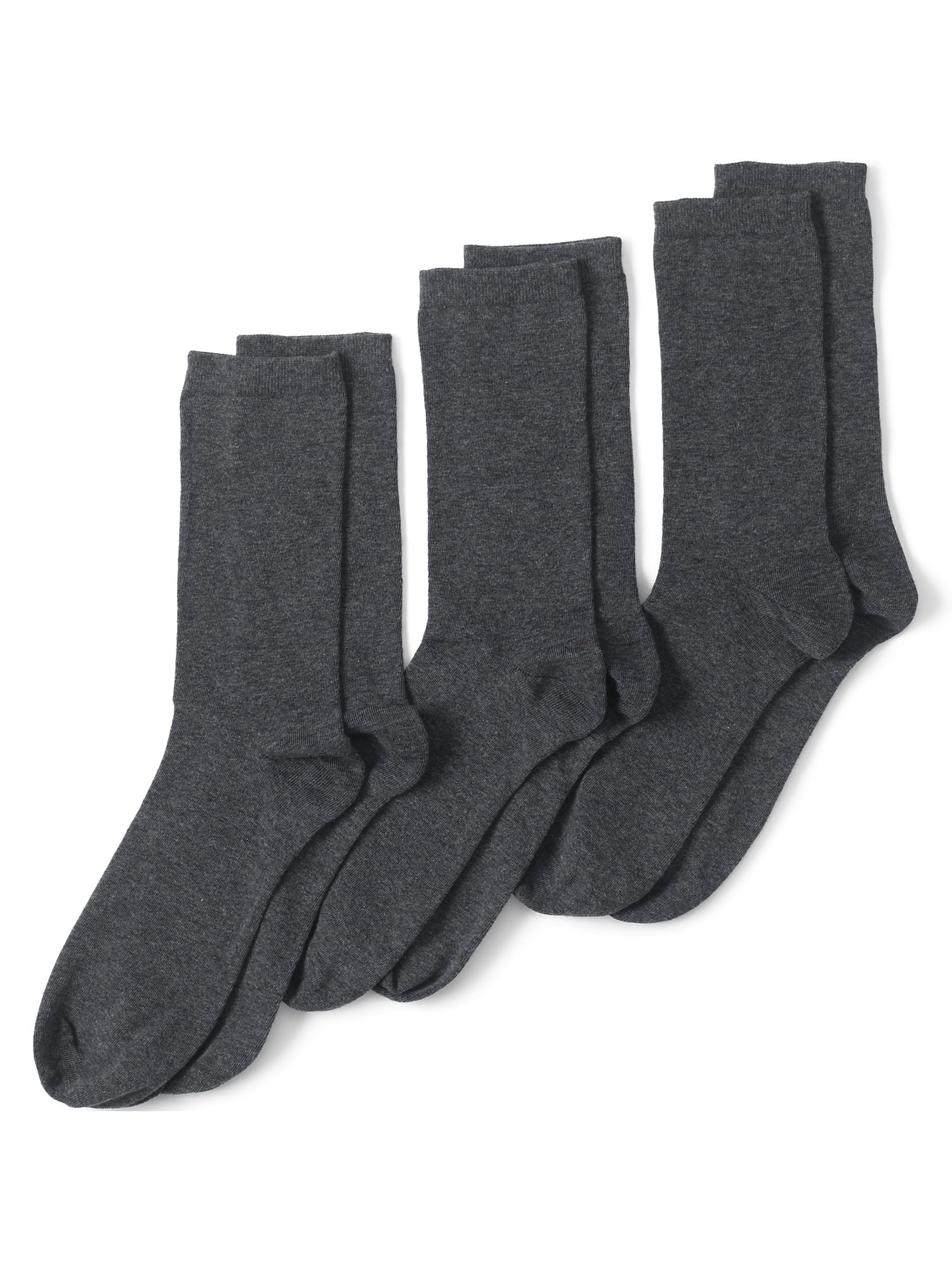 Lands' End Women's 3-Pack Seamless Toe Solid Crew Socks - Walmart.com