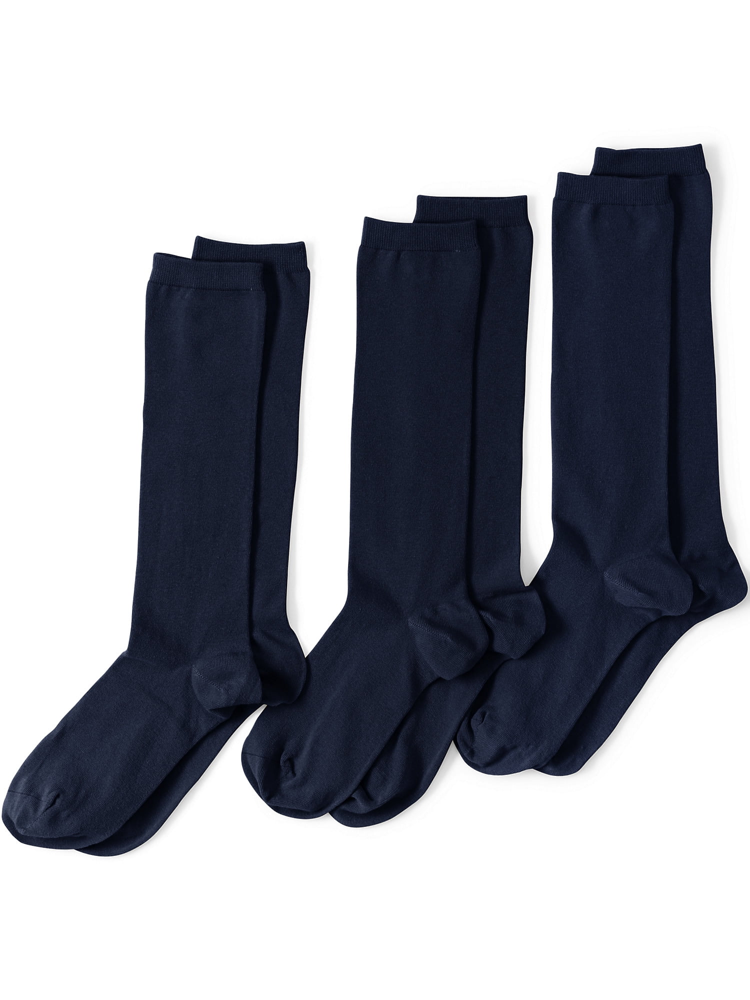 Lands' End Women's 3-Pack Seamless Toe Solid Trouser Socks - Walmart.com