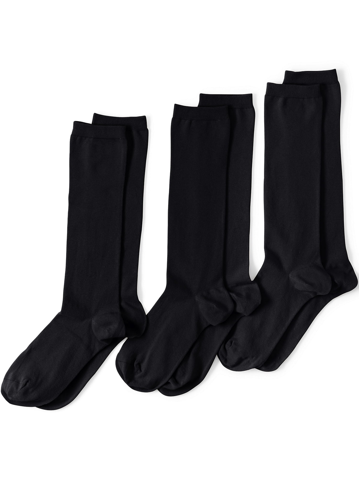 Lands' End Women's 3-Pack Seamless Toe Solid Trouser Socks - Walmart.com