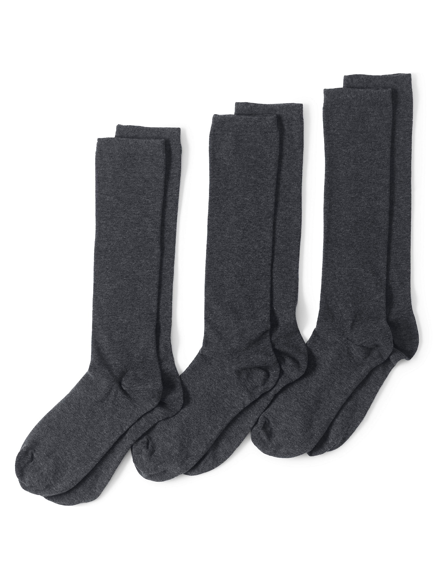 Lands' End Women's 3-Pack Seamless Toe Solid Trouser Socks - Walmart.com