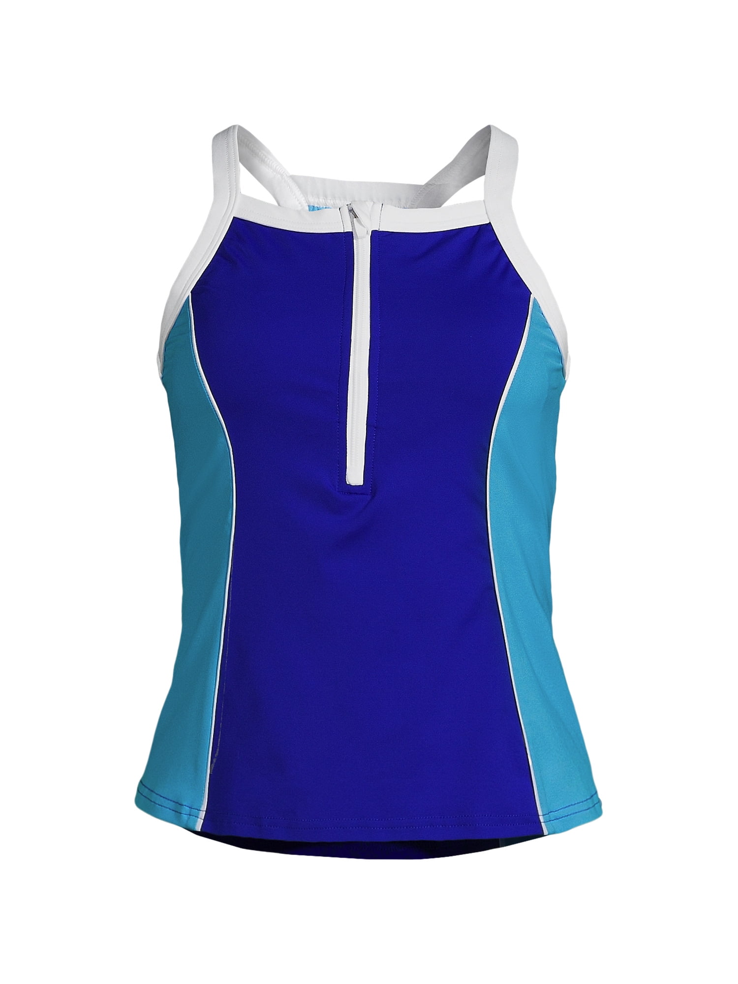 Lands' End Women's Chlorine Resistant High Neck Zip Front Racerback ...
