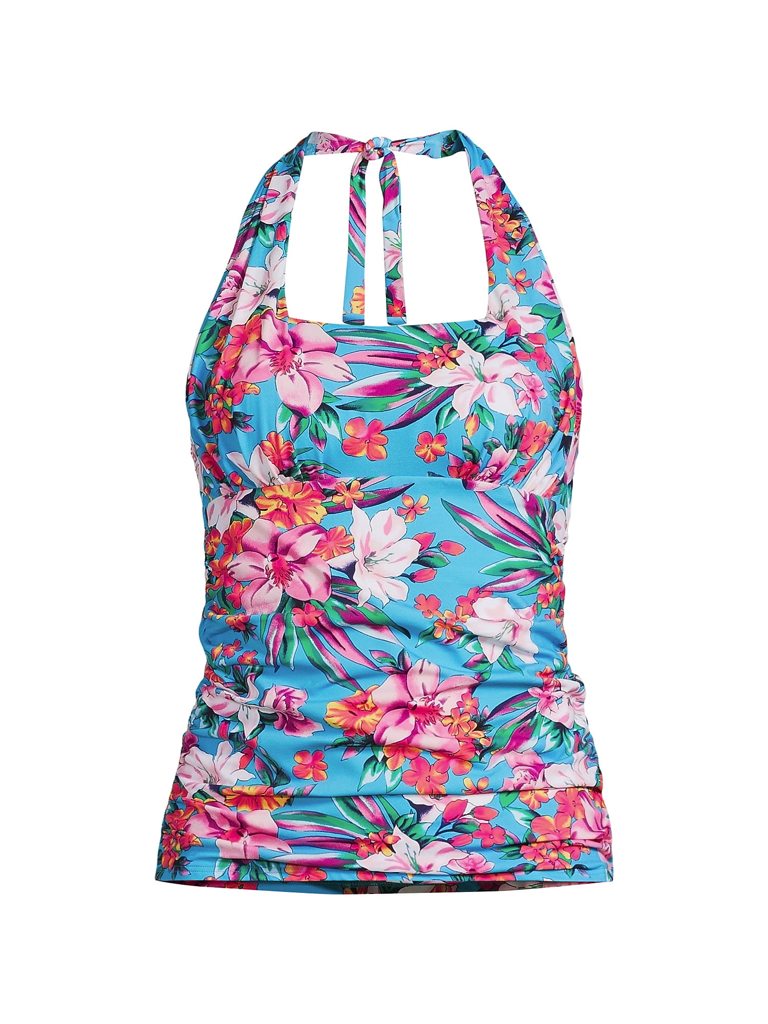 Lands' End Women's Chlorine Resistant Square Neck Halter Tankini ...