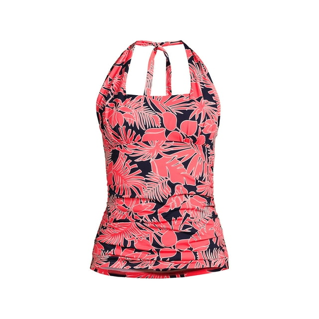 Lands' End Women's Chlorine Resistant Square Neck Halter Tankini ...