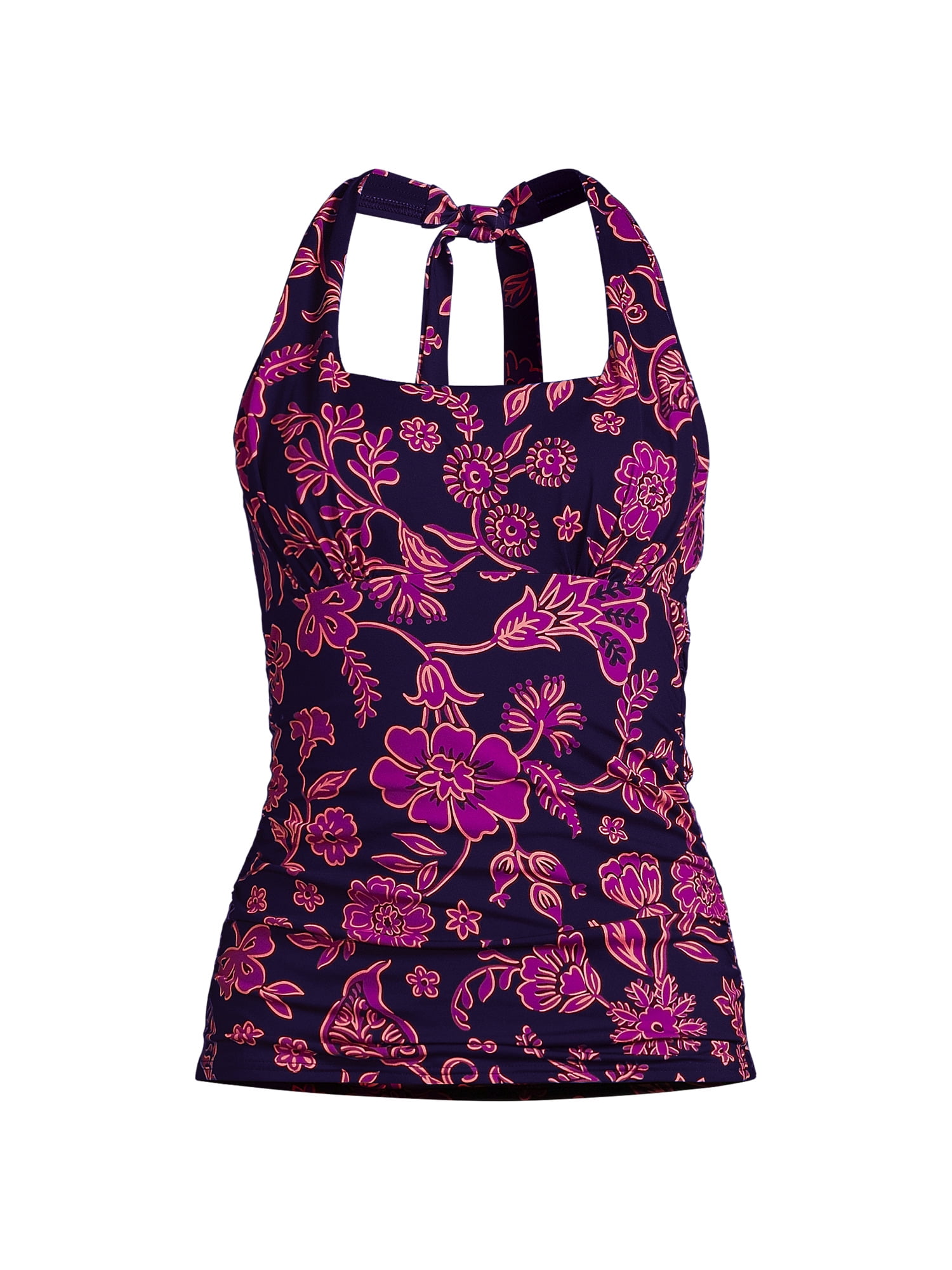 Lands' End Women's Chlorine Resistant Square Neck Halter Tankini ...