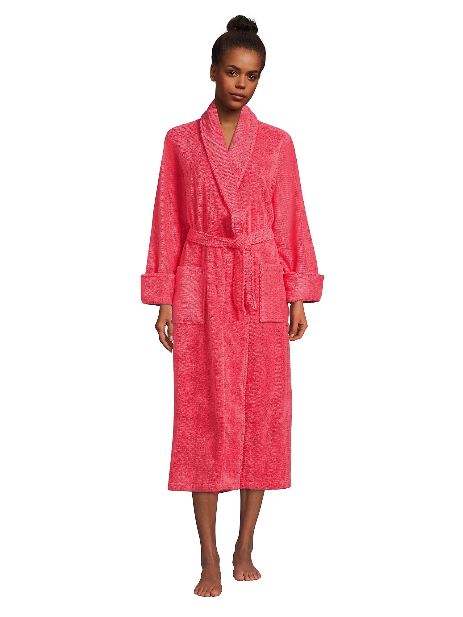 Lands' End Women's Cotton Terry Long Spa Bath Robe - Walmart.com