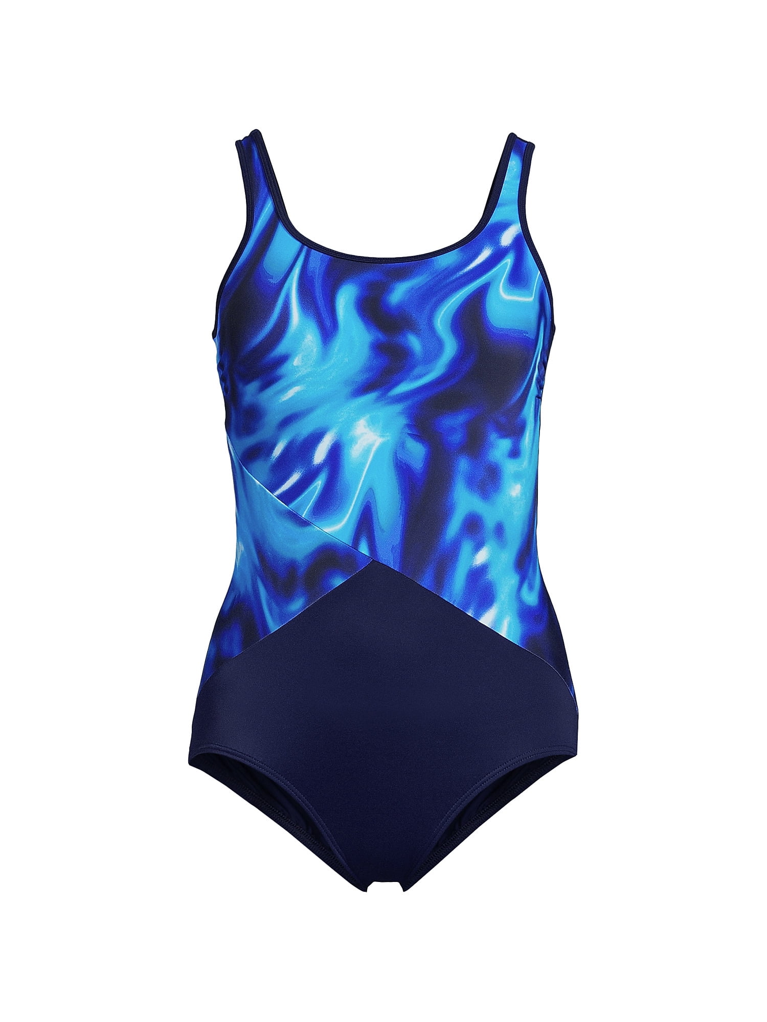 Lands' End Women's D-Cup Chlorine Resistant Soft Cup Tugless Sporty One ...