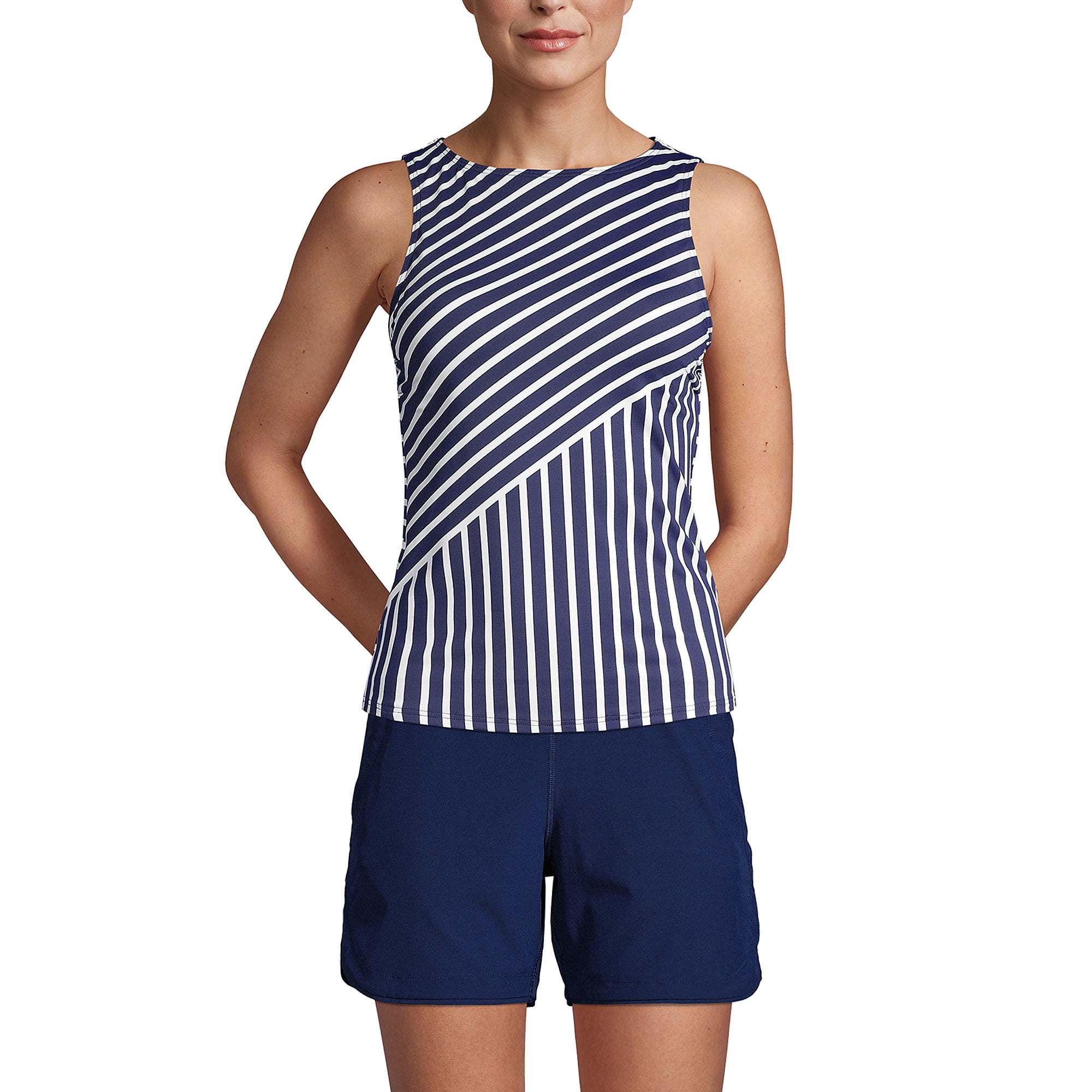 Lands' End Women's DDD-Cup High Neck UPF 50 Sun Protection Modest ...