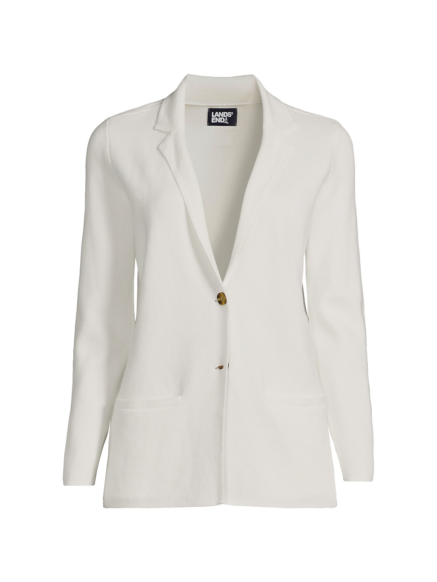 Lands' End Women's Fine Gauge Knit Blazer Sweater, Soft Lightweight ...