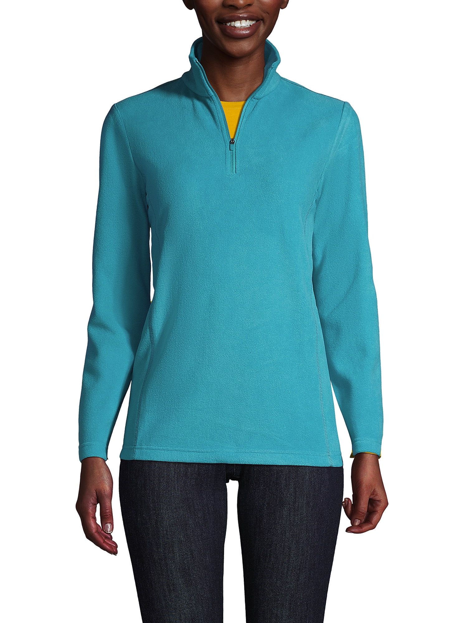 Lands' End Women's Fleece Quarter Zip Pullover - Walmart.com