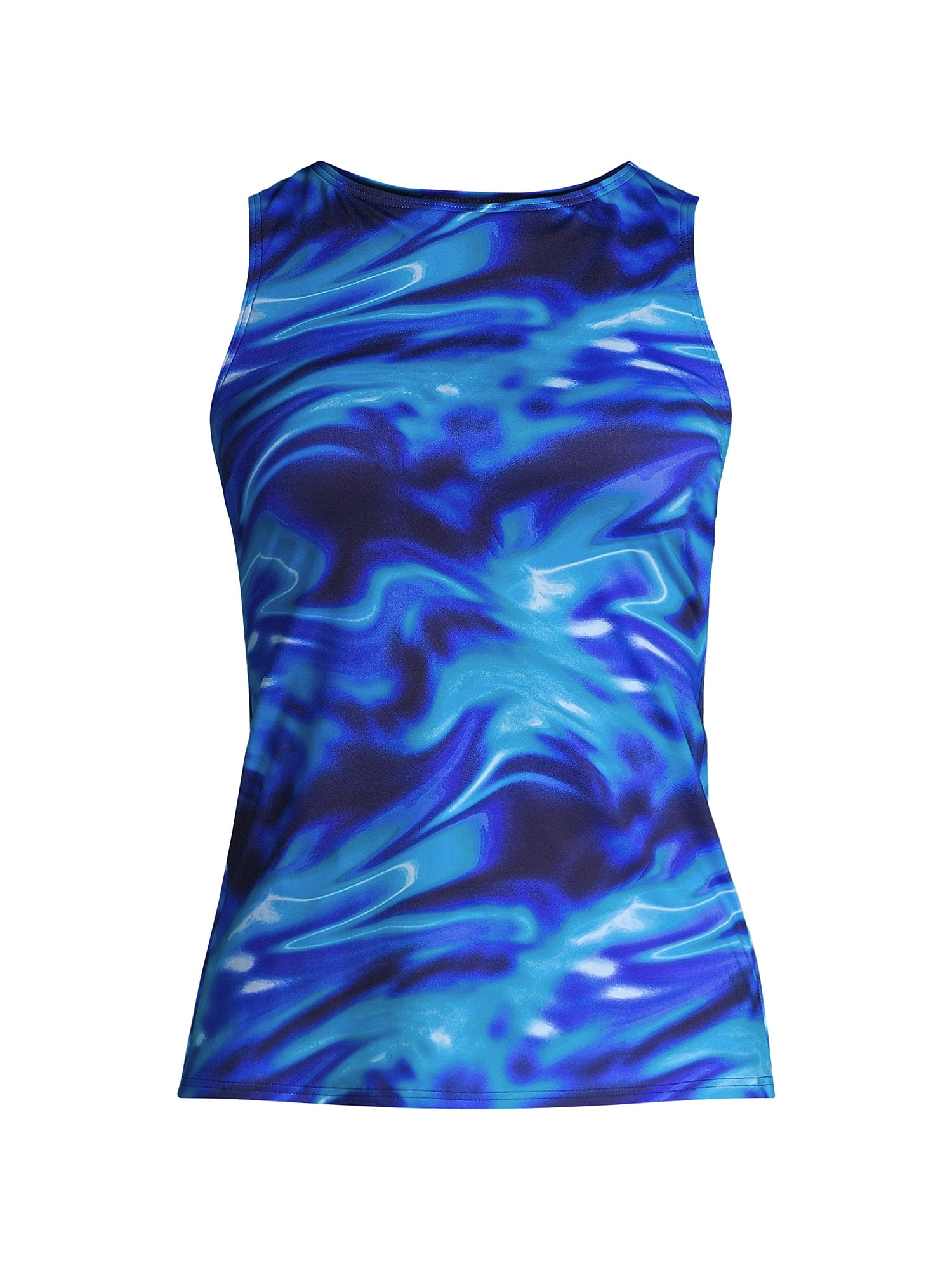 Lands' End Women's UPF 50 High Neck Modest Tankini Swim Bathing Suit ...