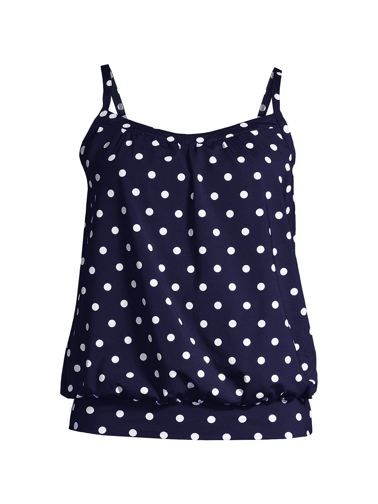 Lands' End Women's Long Chlorine Resistant Blouson Tankini Swimsuit Top ...