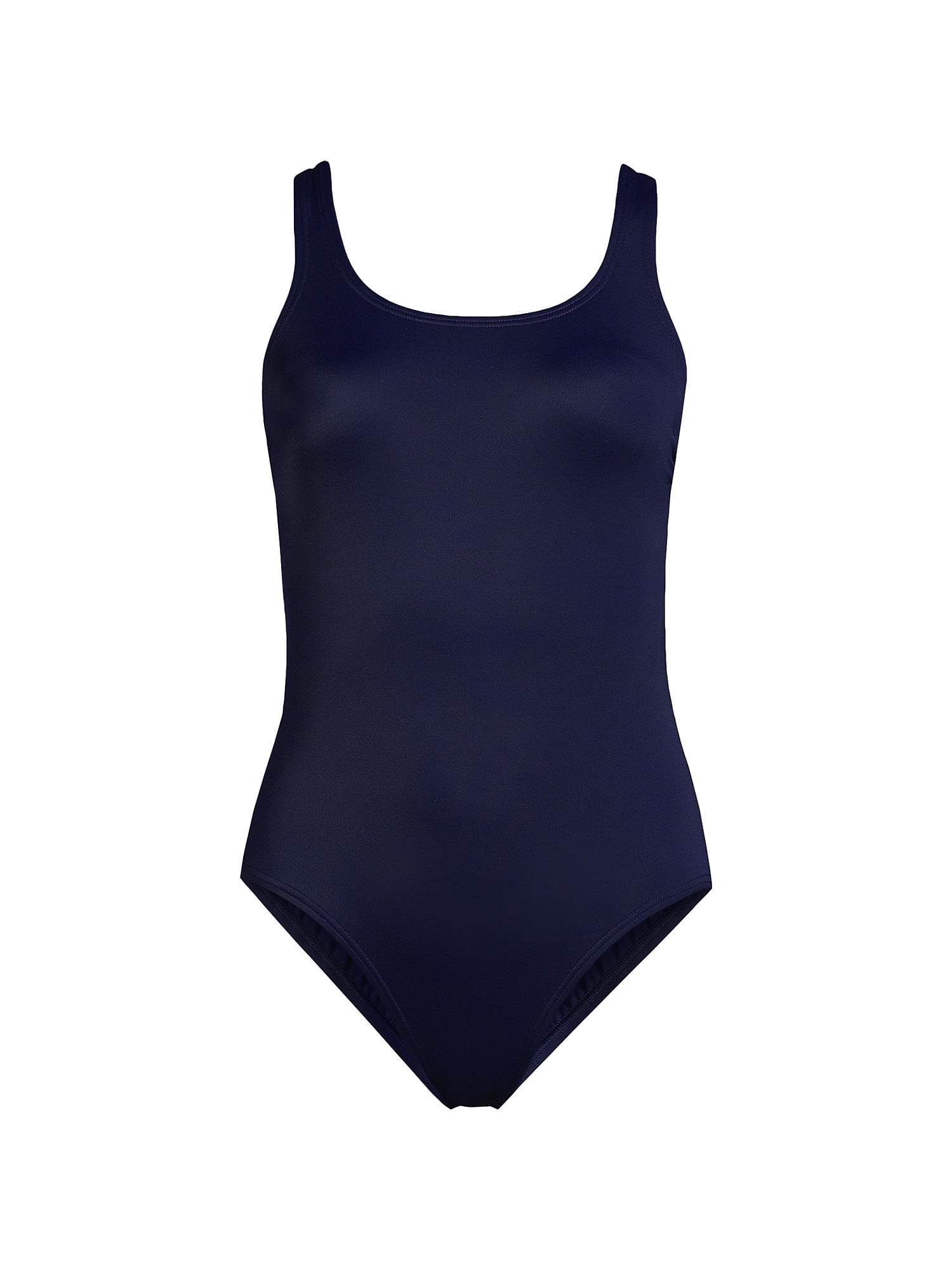 Lands' End Women's Long Chlorine Resistant High Leg Soft Cup Tugless ...