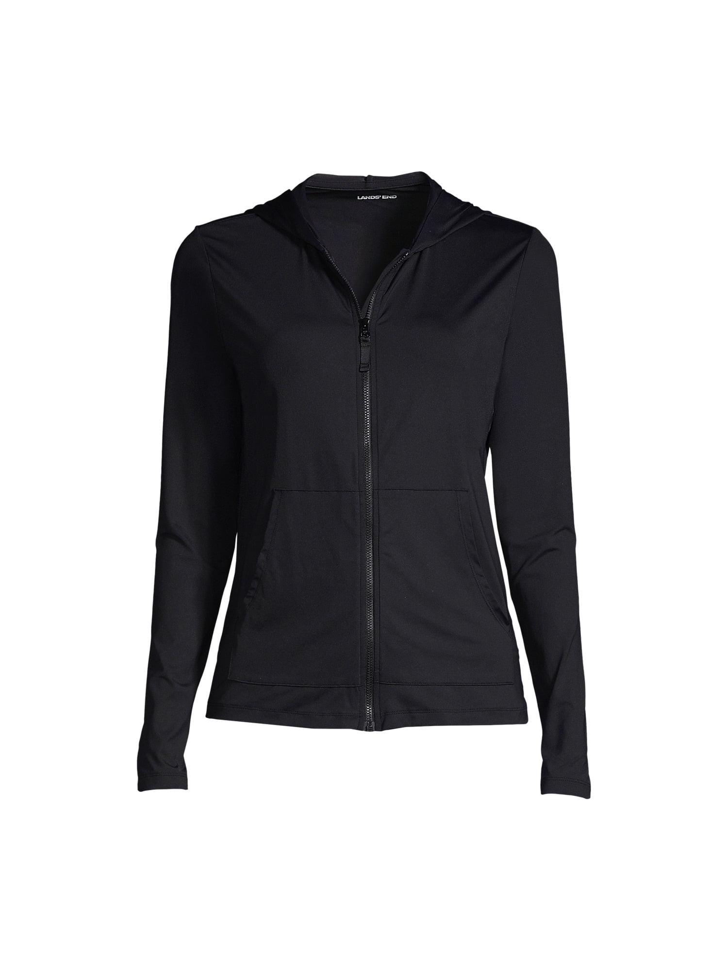Lands' End Women's Long Sleeve Hooded Full Zip UPF 50 Rash Guard ...