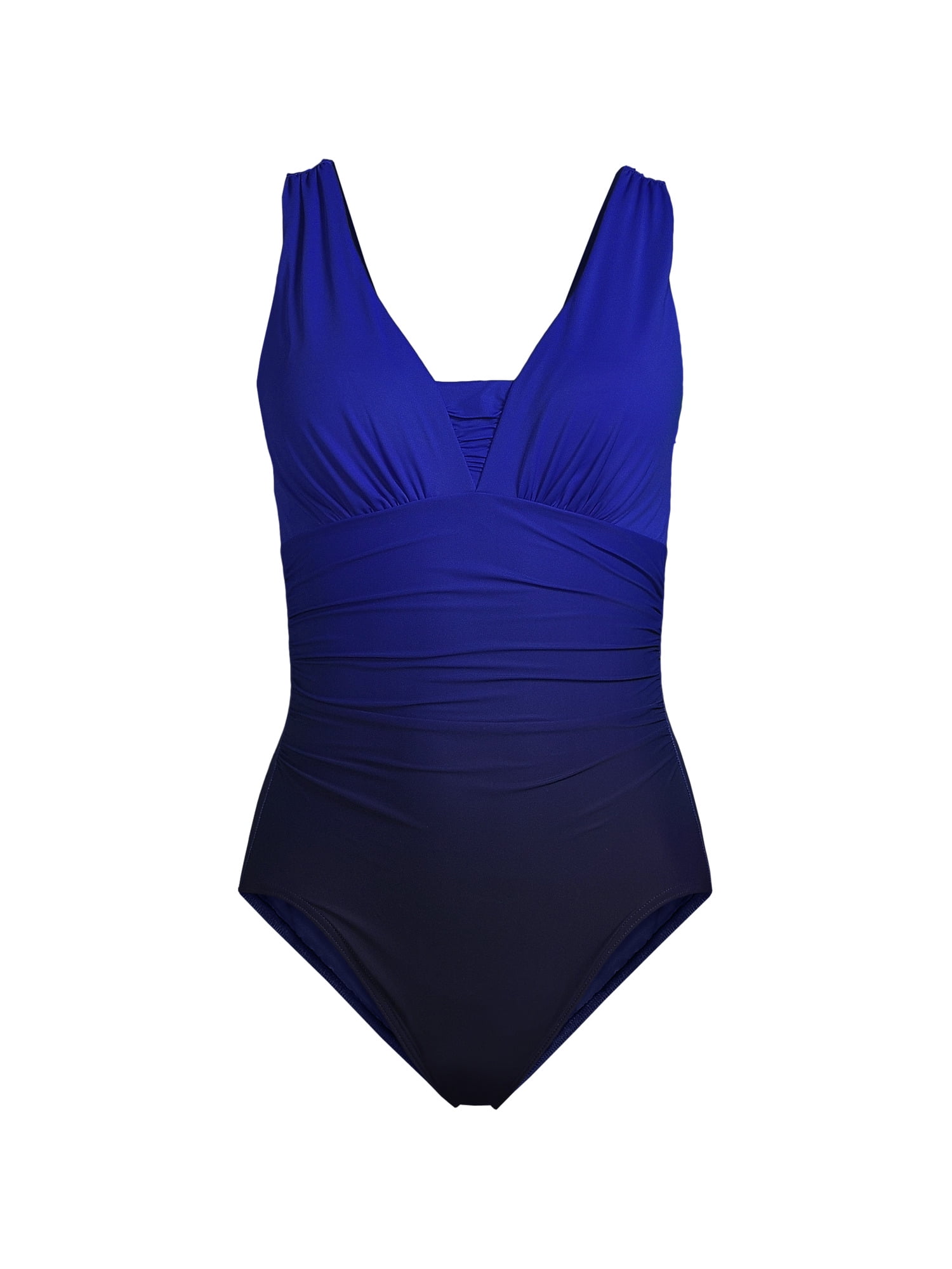 Lands' End Women's Long Torso Slender Suit Grecian Low Leg One Piece ...