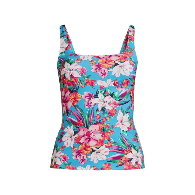 Lands' End Women's Mastectomy Chlorine Resistant Square Neck Tankini ...