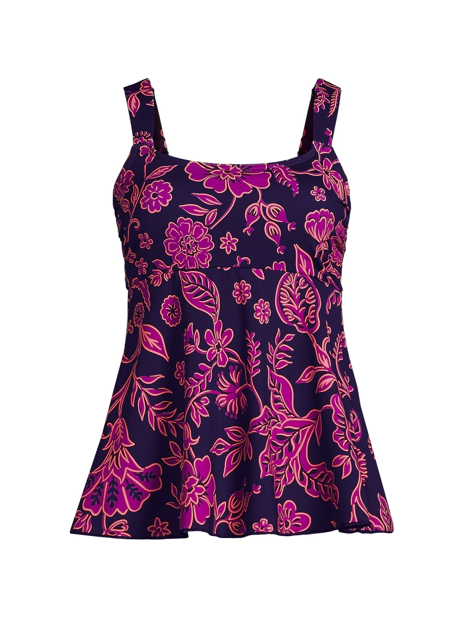 Lands' End Women's Mastectomy Flutter Tankini Top - Walmart.com