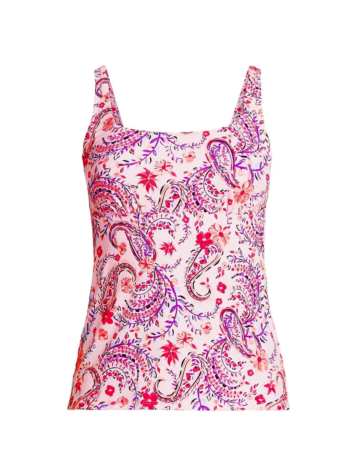 Lands' End Women's Mastectomy Square Neck Tankini Swimsuit Top ...