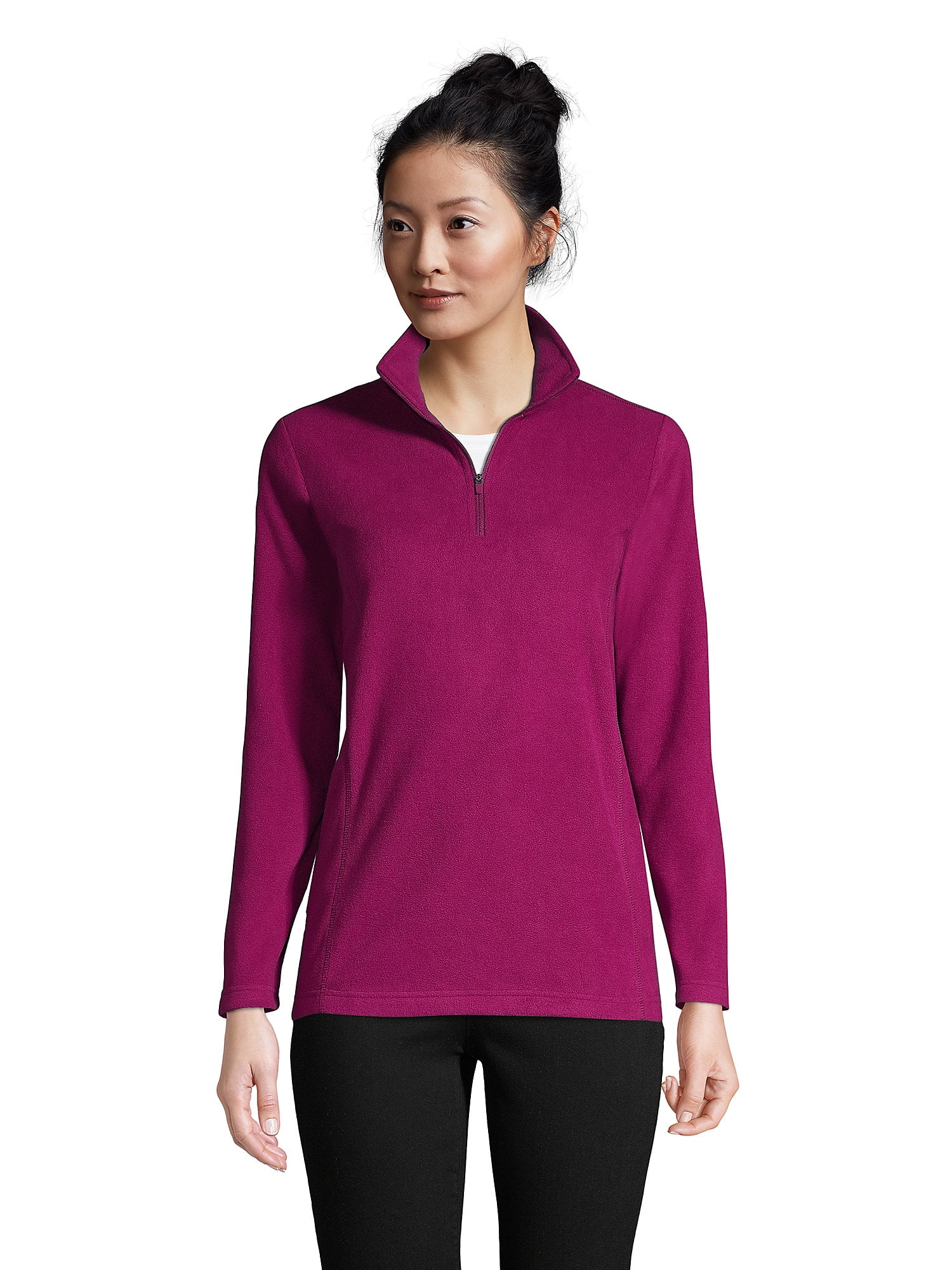 Lands' End Women's Petite Fleece Quarter Zip Pullover - Walmart.com