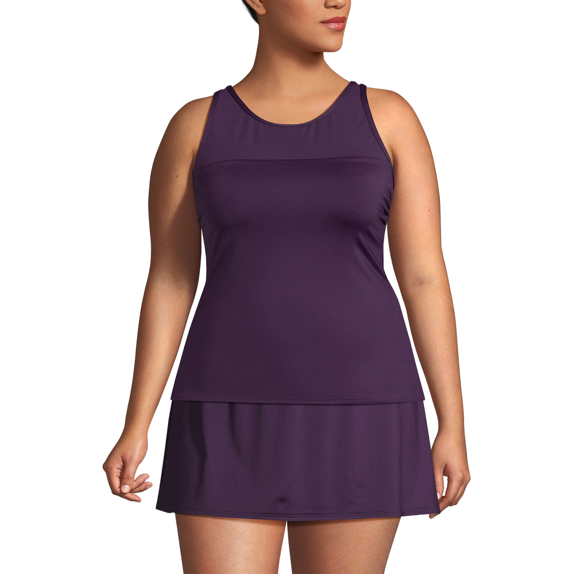Lands' End Women's Plus Size Chlorine Resistant Smoothing Control Mesh ...