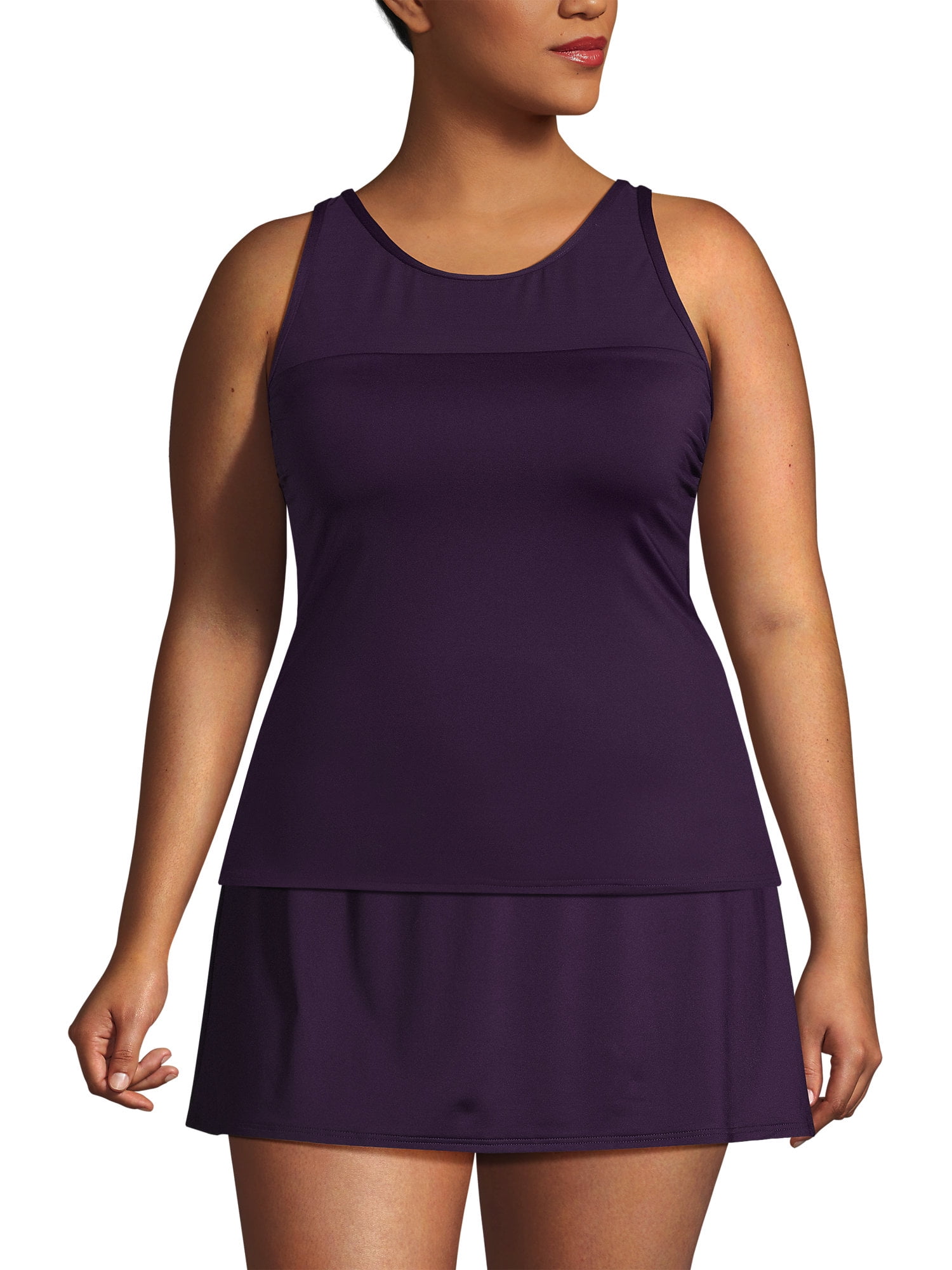 Lands' End Women's Plus Size Chlorine Resistant Smoothing Control Mesh ...
