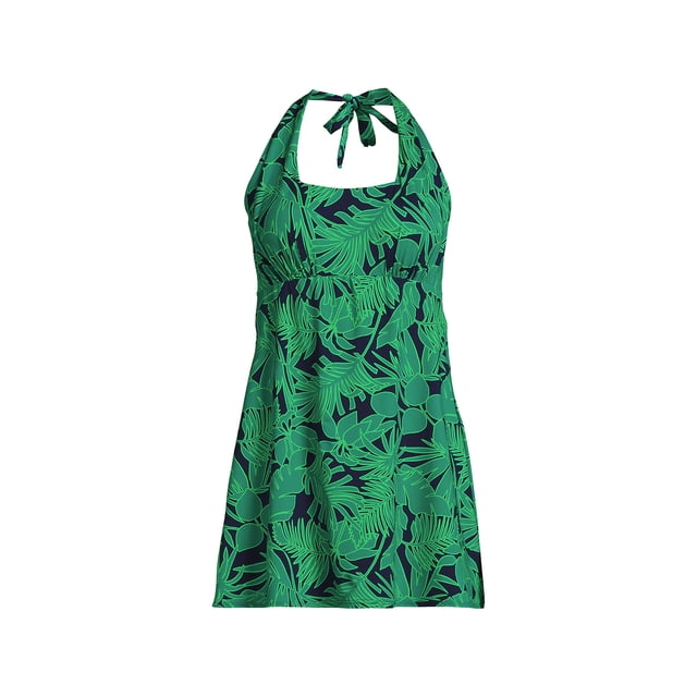 Lands' End Women's Plus Size Chlorine Resistant Square Neck Halter Swim ...