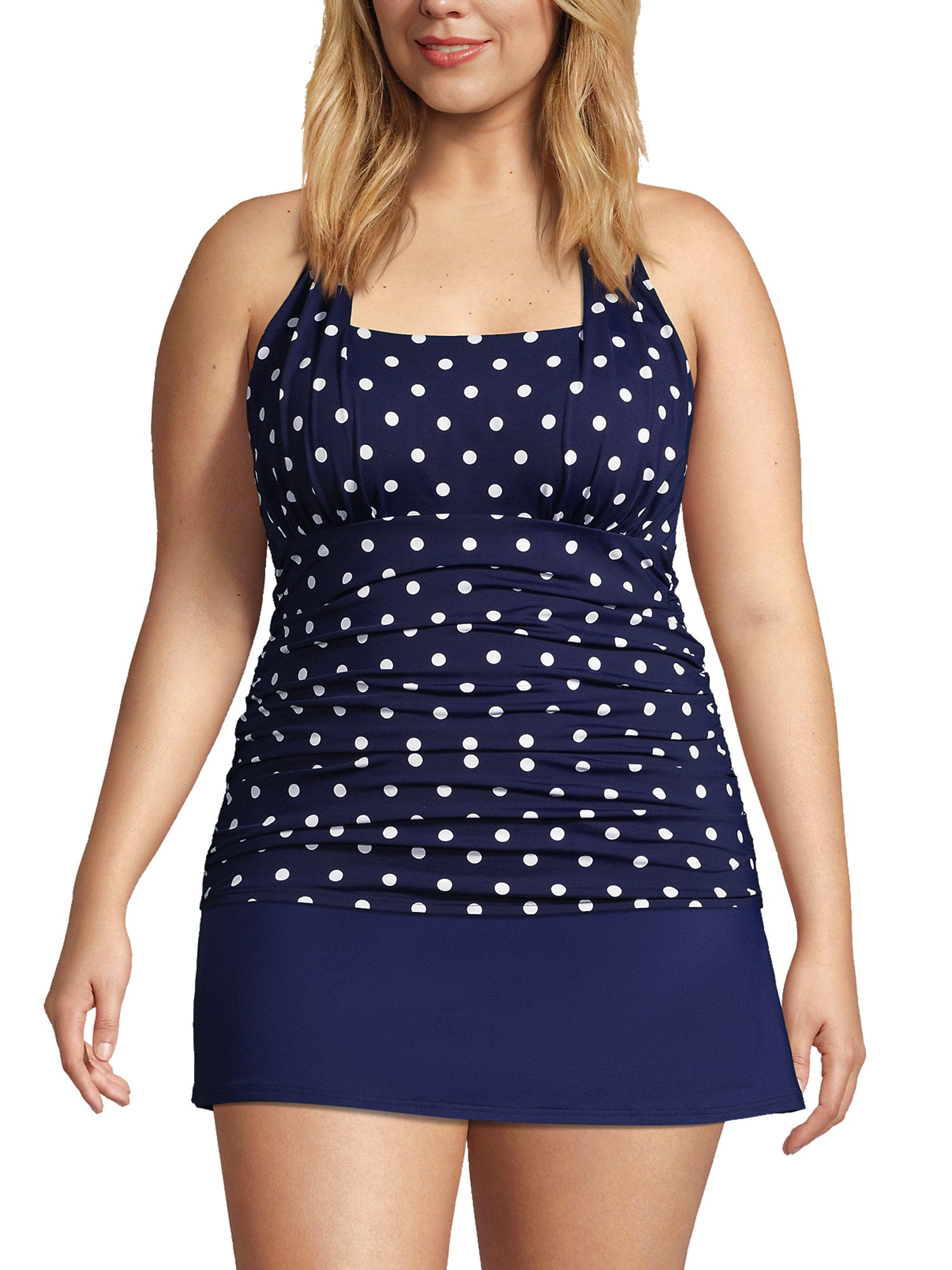 Lands' End Women's Plus Size Chlorine Resistant Square Neck Halter ...