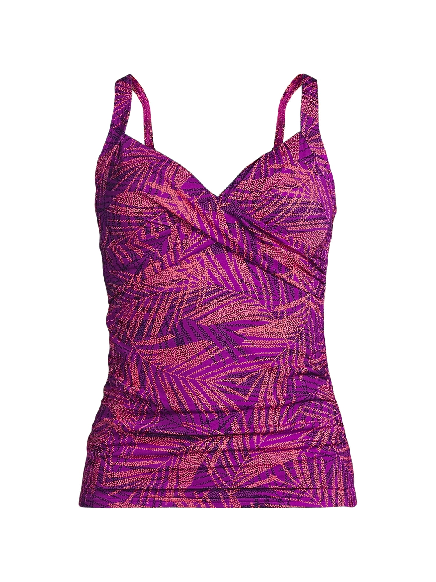 Lands' End Women's Plus Size Chlorine Resistant Wrap Underwire Tankini ...