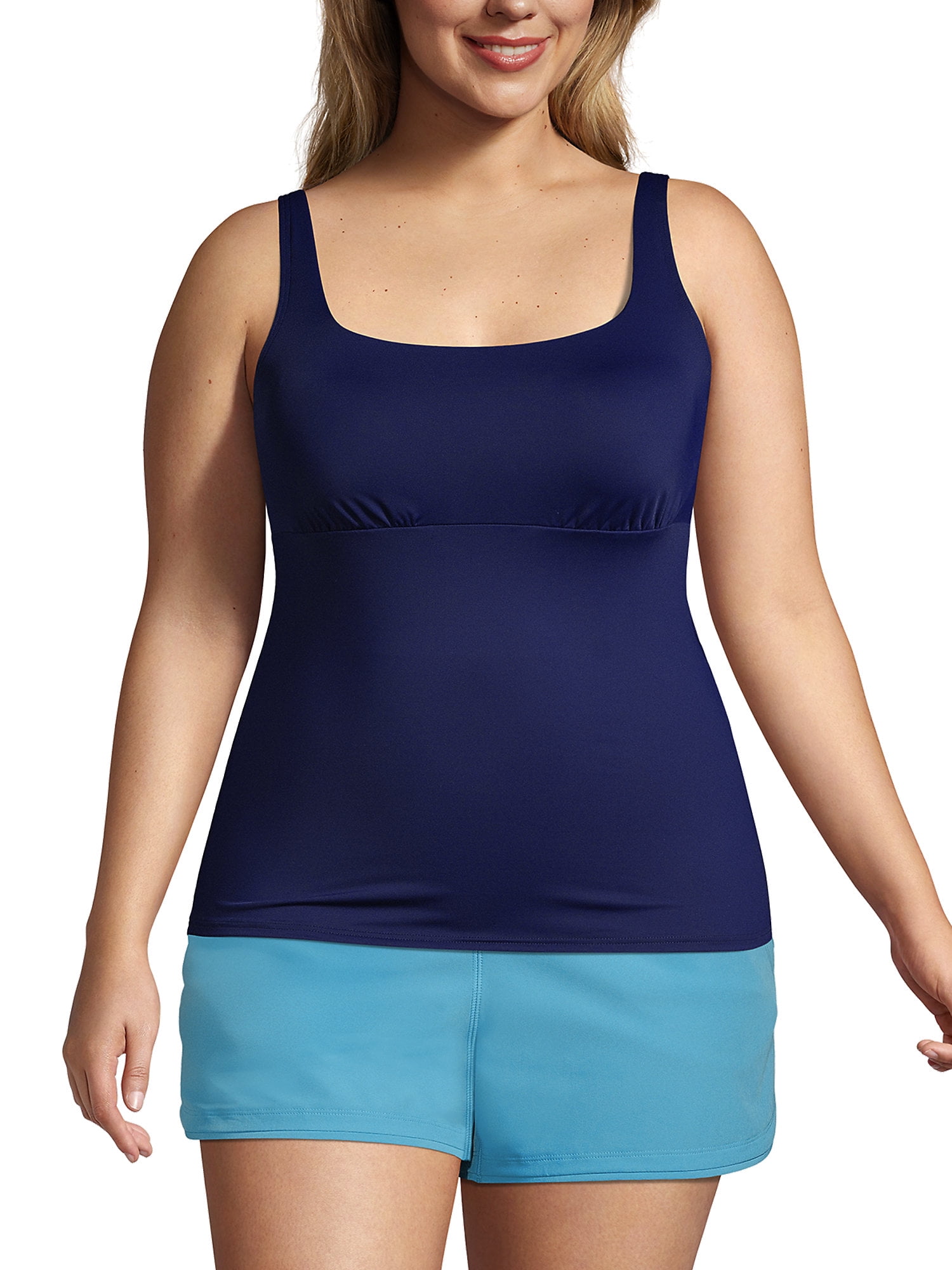Lands' End Women's Plus Size DDD-Cup Square Neck Underwire Tankini ...