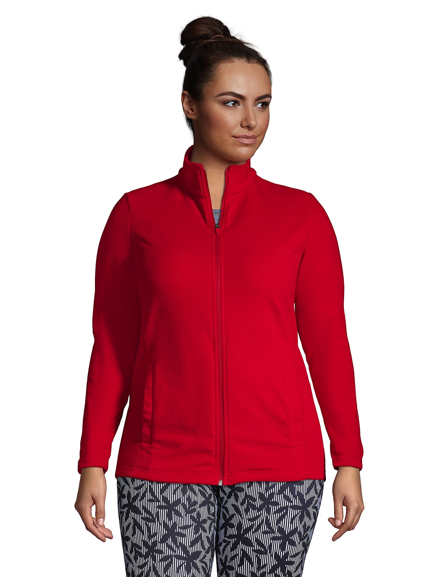 Lands' End Women's Plus Size Fleece Full Zip Jacket - Walmart.com
