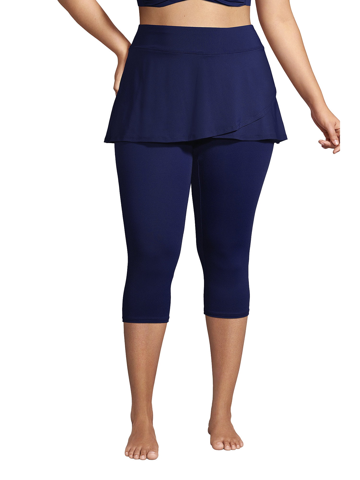 Lands' End Women's Plus Size High Waisted Modest Swim Leggings with UPF ...