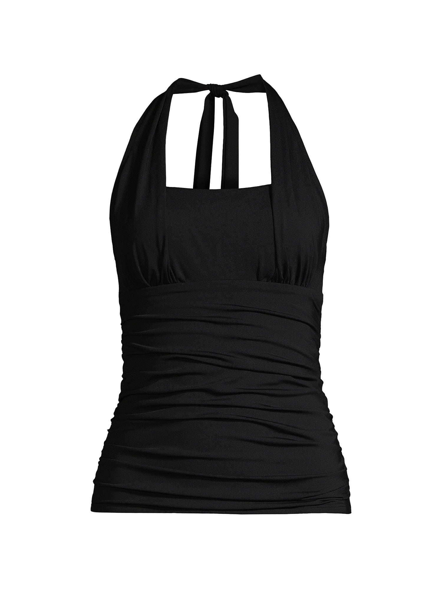Lands' End Women's Plus Size Long Chlorine Resistant Square Neck Halter ...