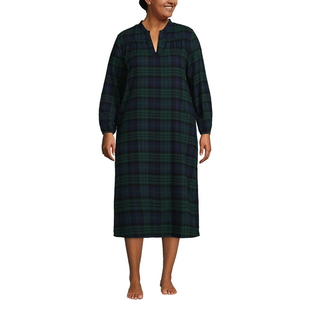 Lands' End Women's Plus Size Long Sleeve Flannel Nightgown - Walmart.com