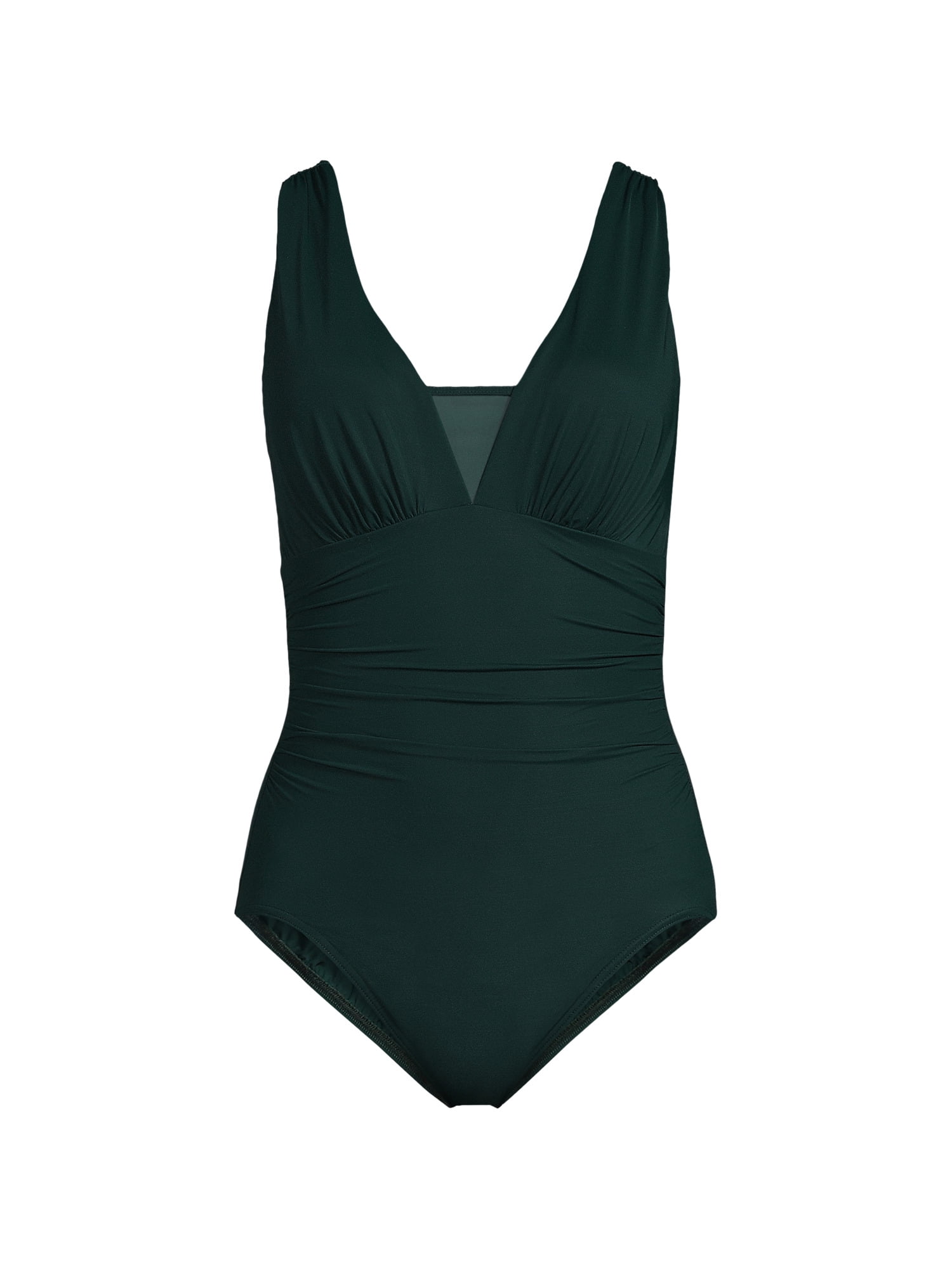 Lands' End Women's Plus Size SlenderSuit Mesh Grecian Tummy Control ...