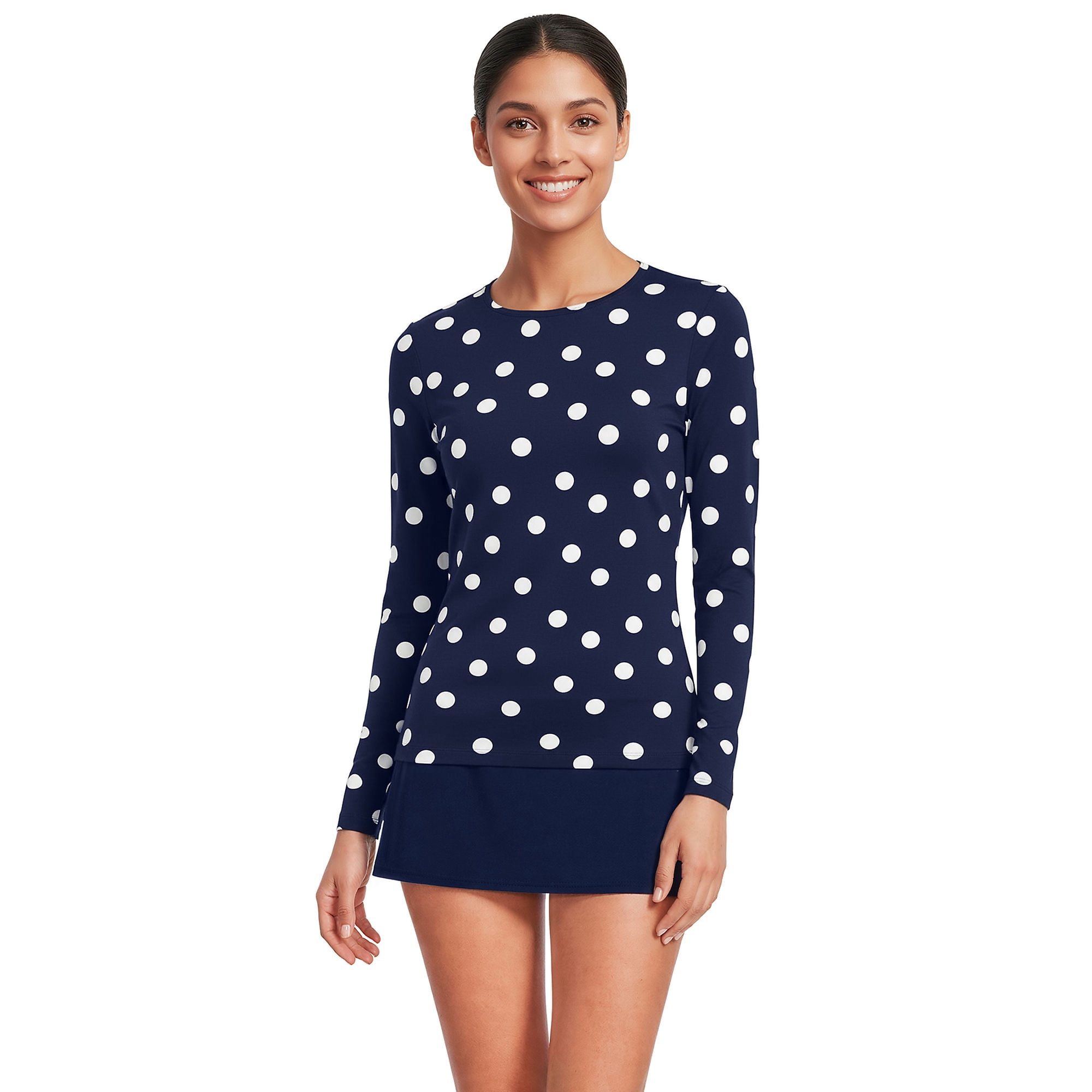 Lands' End Women's SunShade UPF 50 Long Sleeve Rash Guard Swim Tee ...