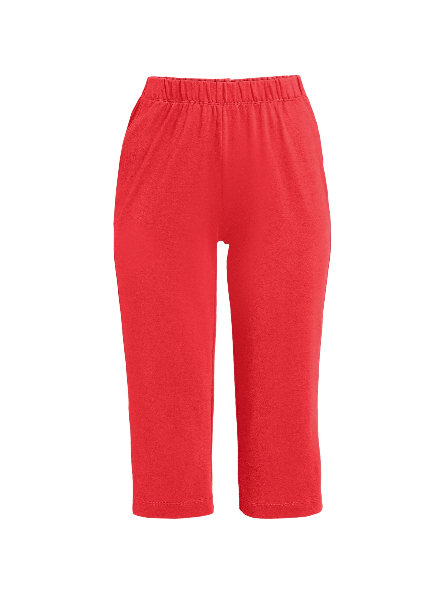 Lands' End Women's Tall Sport Knit High Rise Elastic Waist Capri Pants ...