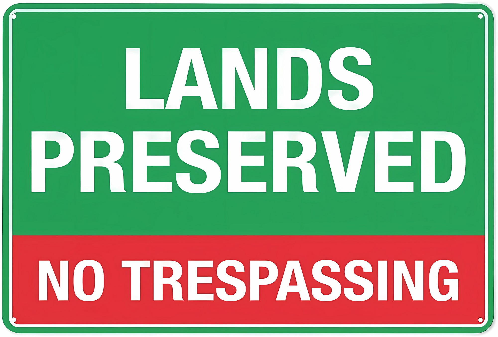Lands Preserved No Trespassing Sign - 8"x12" Reflective Aluminum ...