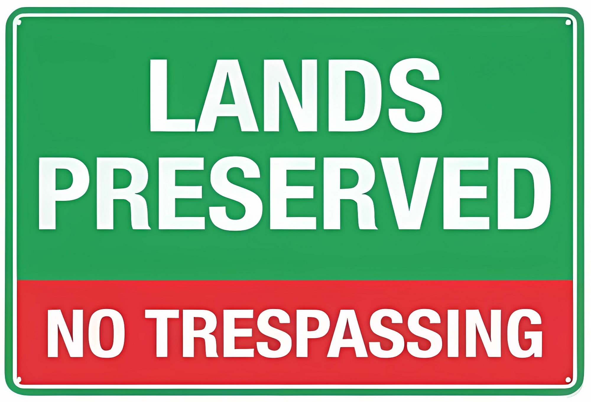 Lands Preserved No Trespassing Sign - 8"x12" Reflective Aluminum Metal ...