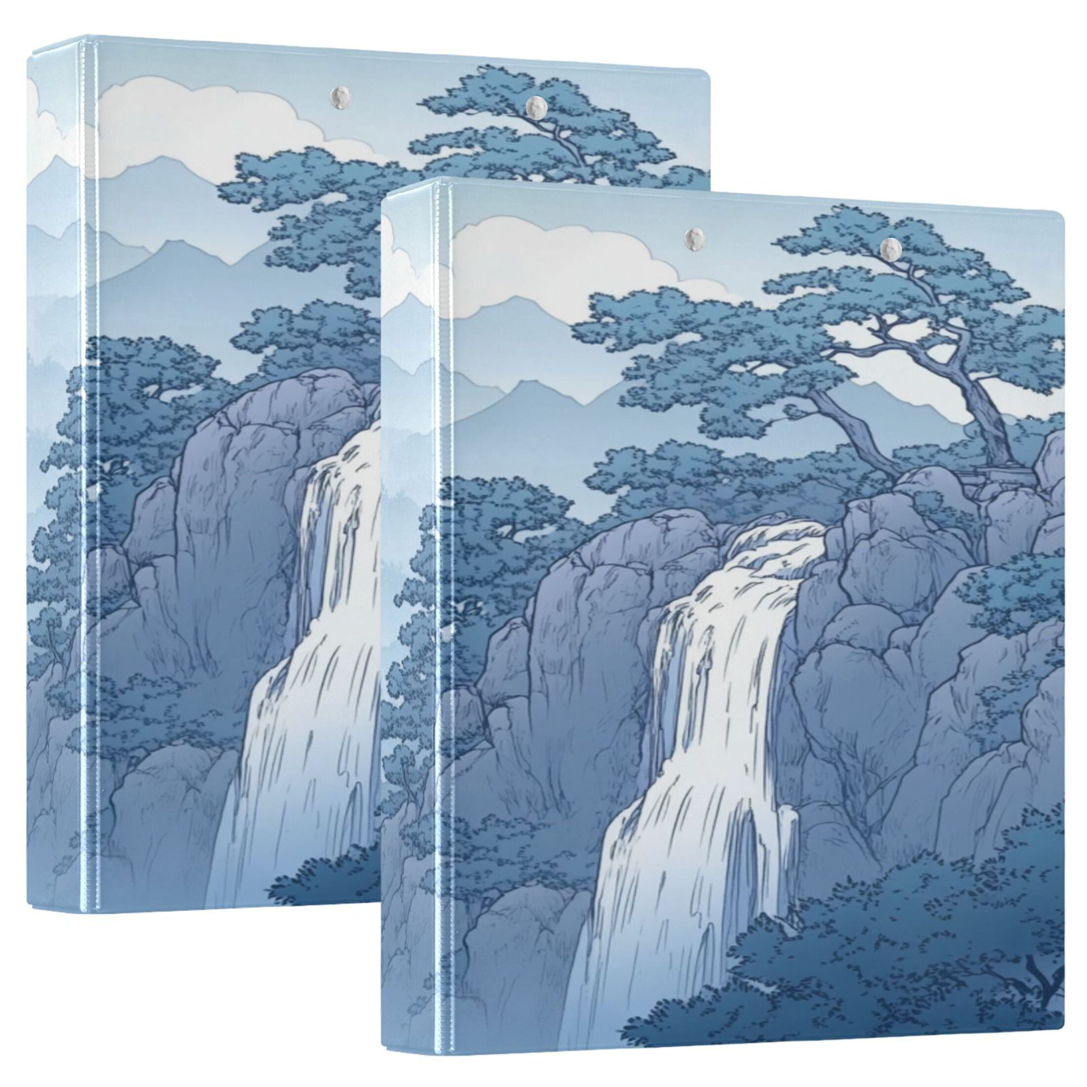 Landscape 12.4x10.6in PVC Round Ring Binders, 2-Pack, D-Ring 3-Hole ...