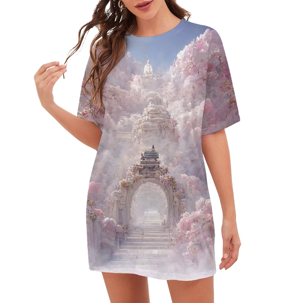 Landscape 3D Dream Women Flower Print Dress Fashion Summer Natural ...